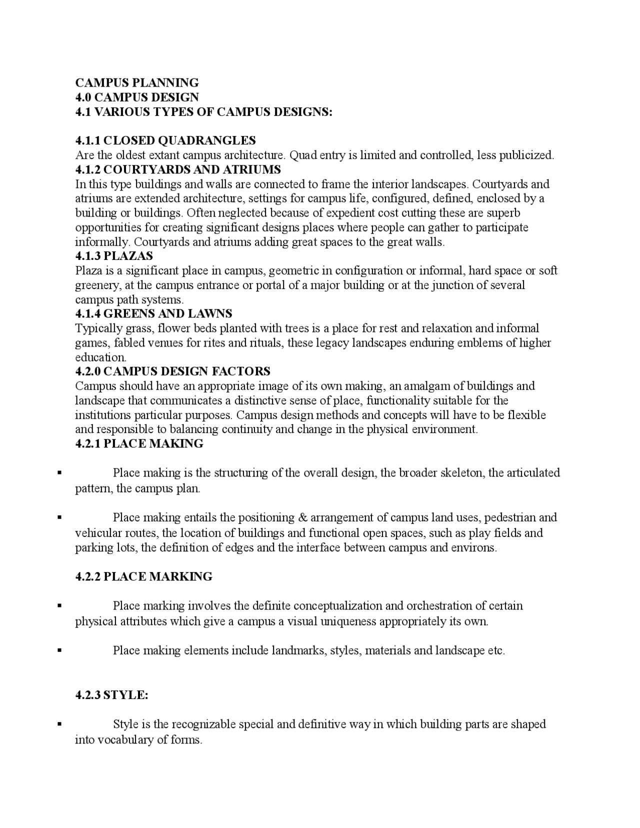 VARIOUS TYPES OF CAMPUS DESIGNS - Docsity