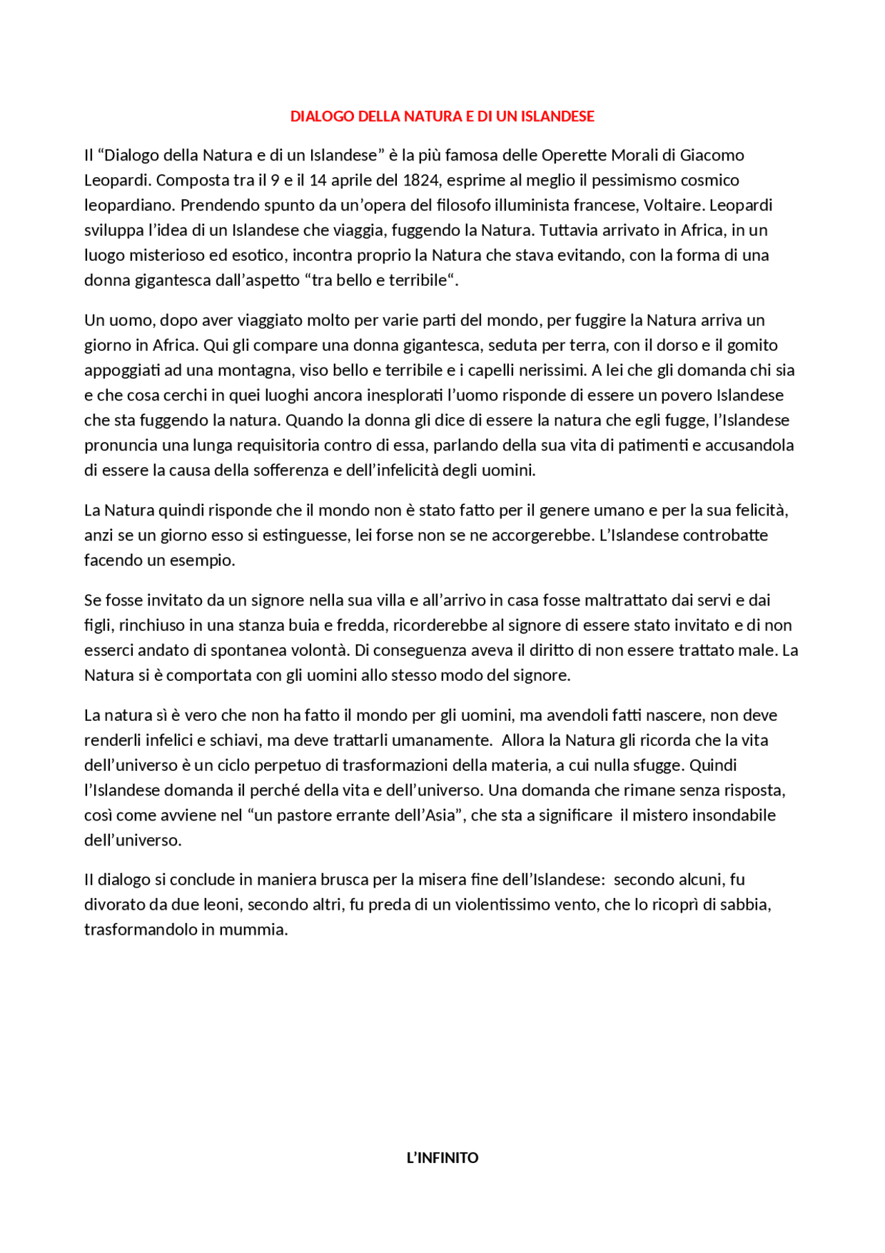 Poesie Leopardi Docsity