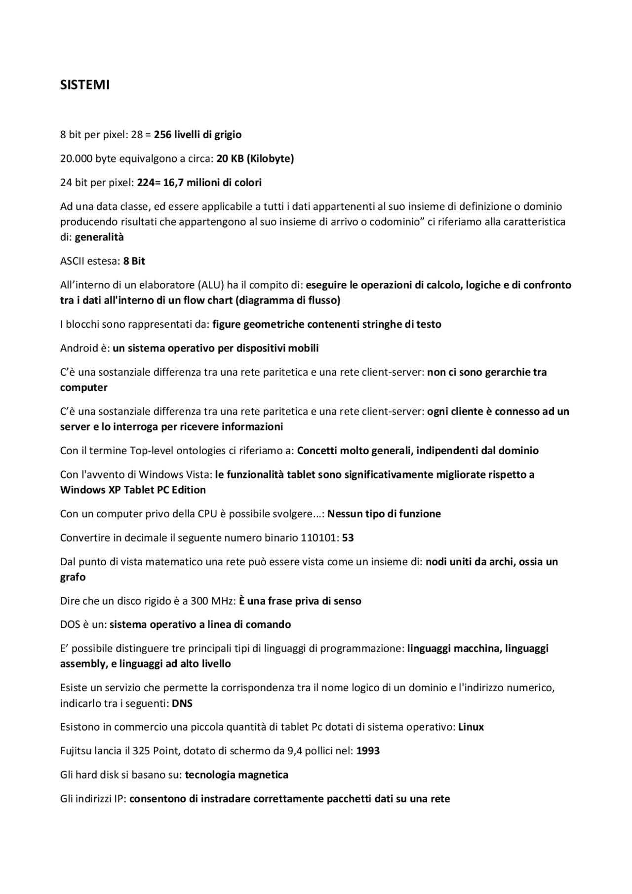 2021 Sistemi Di Elaborazione Delle Informazioni Quiz Pegaso Sistemi