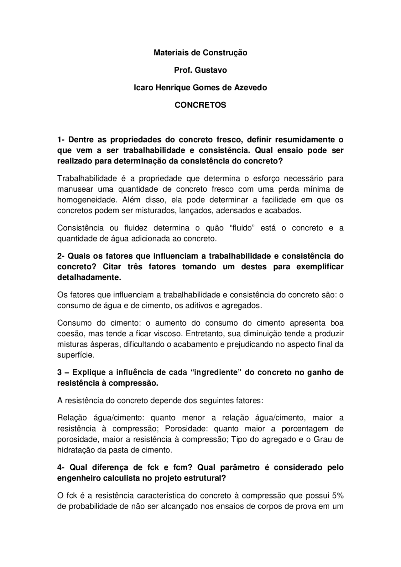 Concretos E Materiais De Construção Docsity