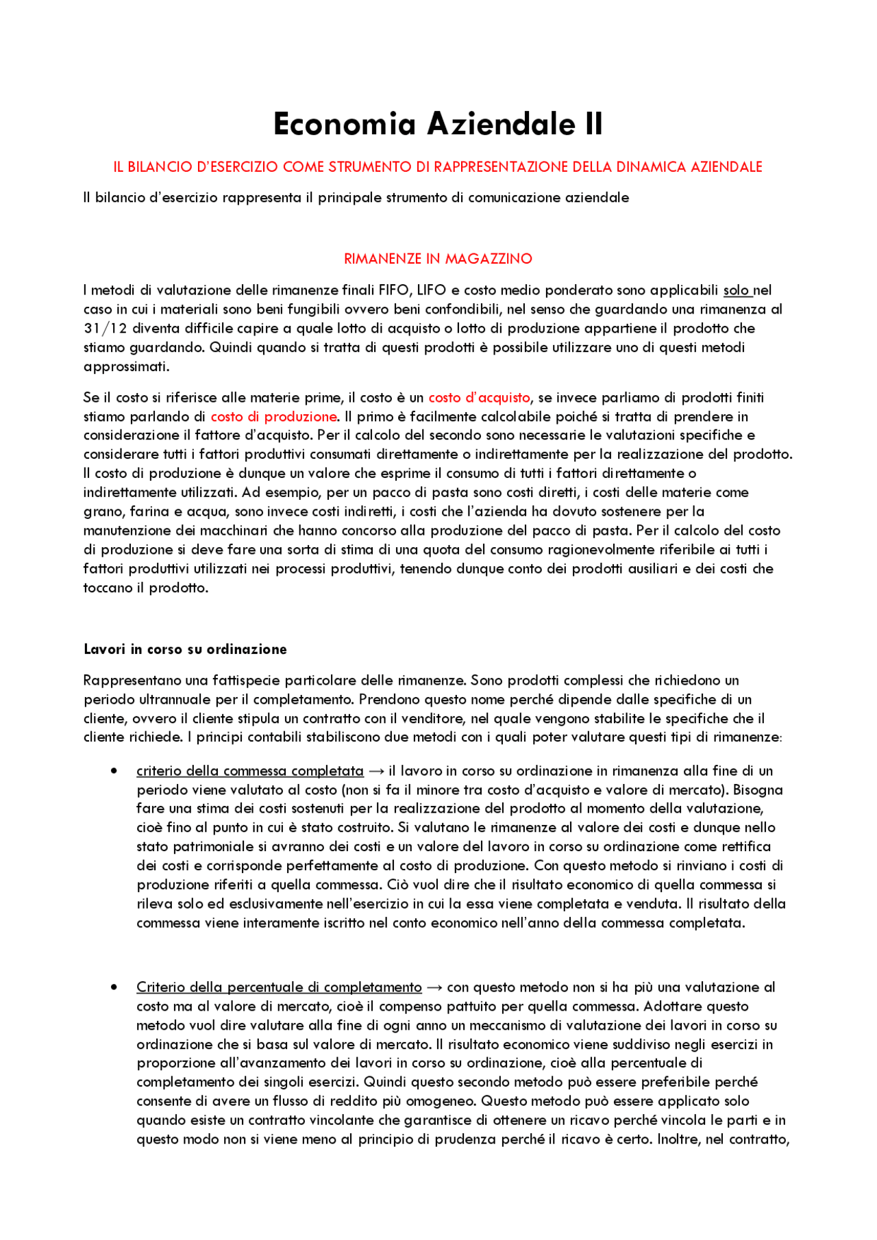 Economia Aziendale Ii Docsity