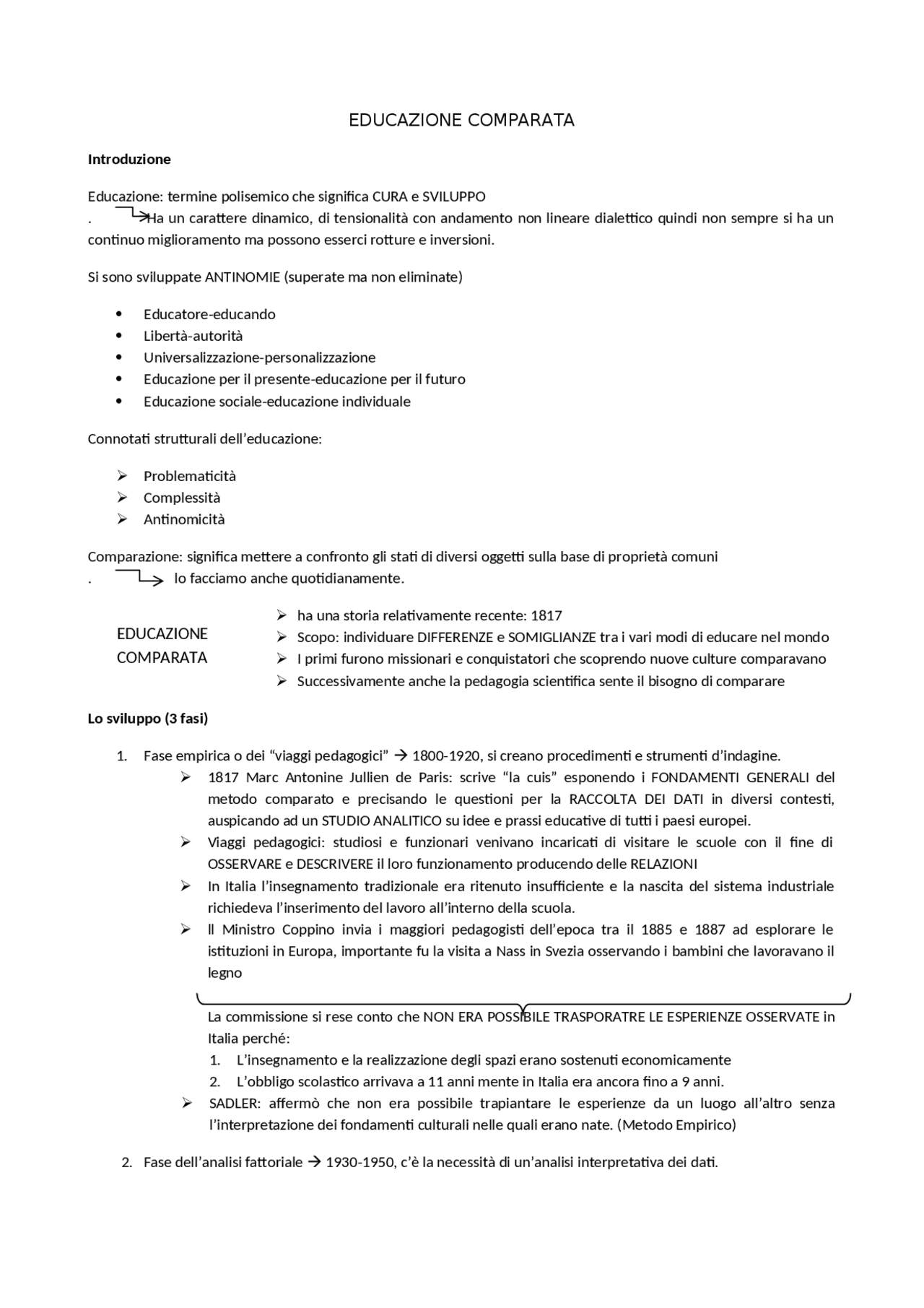 Appunti Di Storia Della Pedagogia Ed Educazione Comparata Docsity