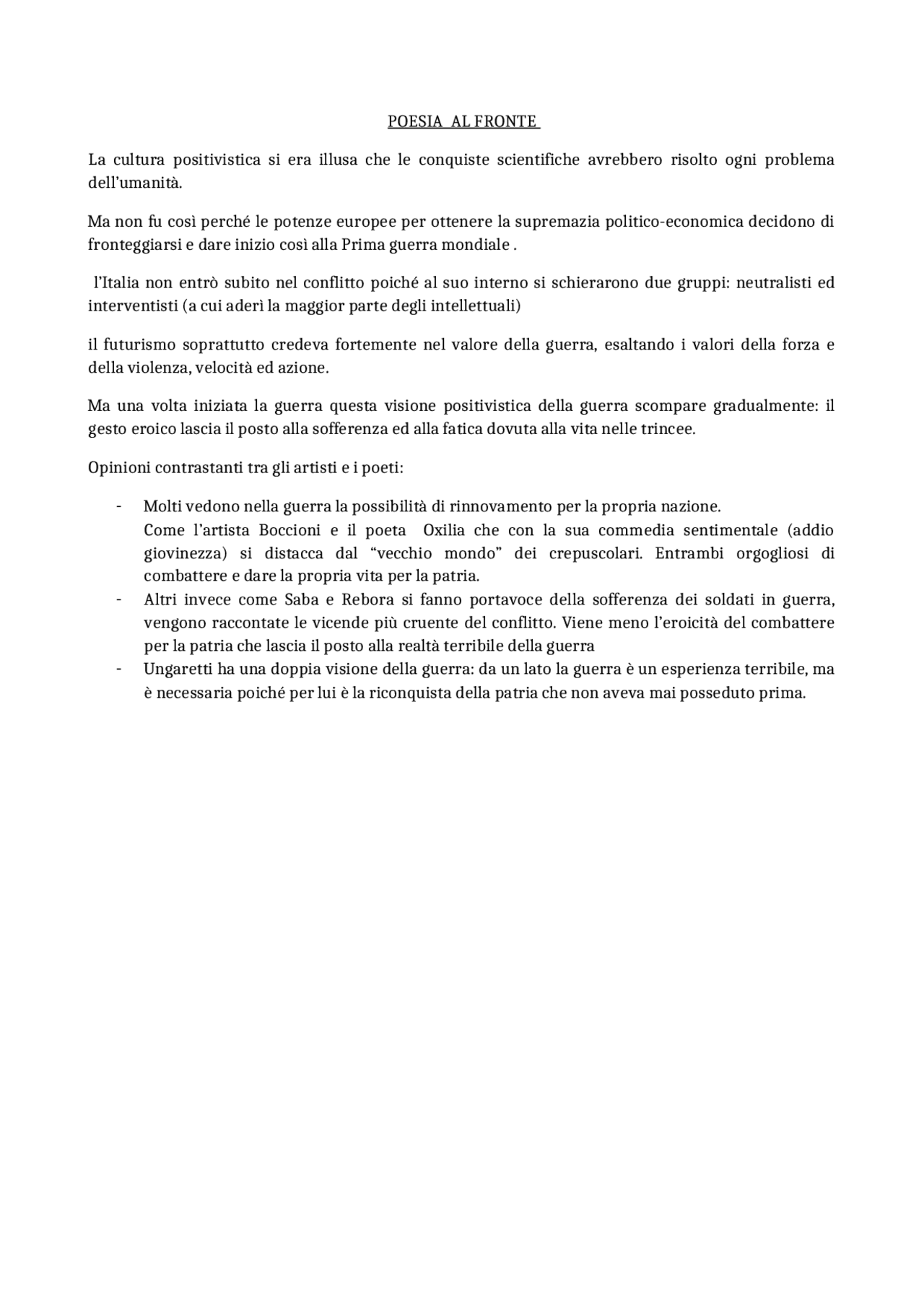 Ungaretti Ed Ermetismo Docsity