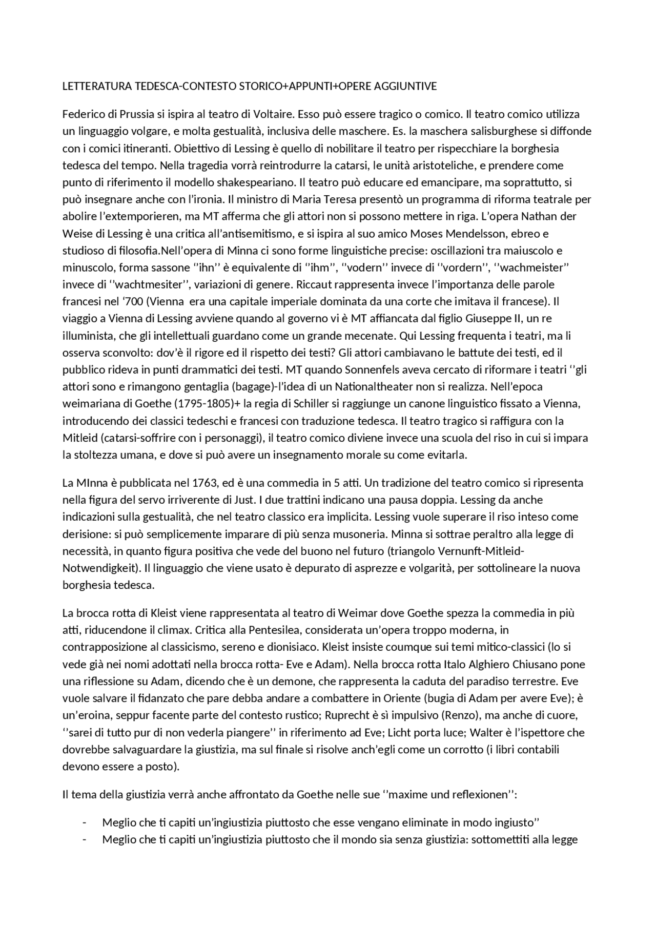 Letteratura Tedesca Docsity