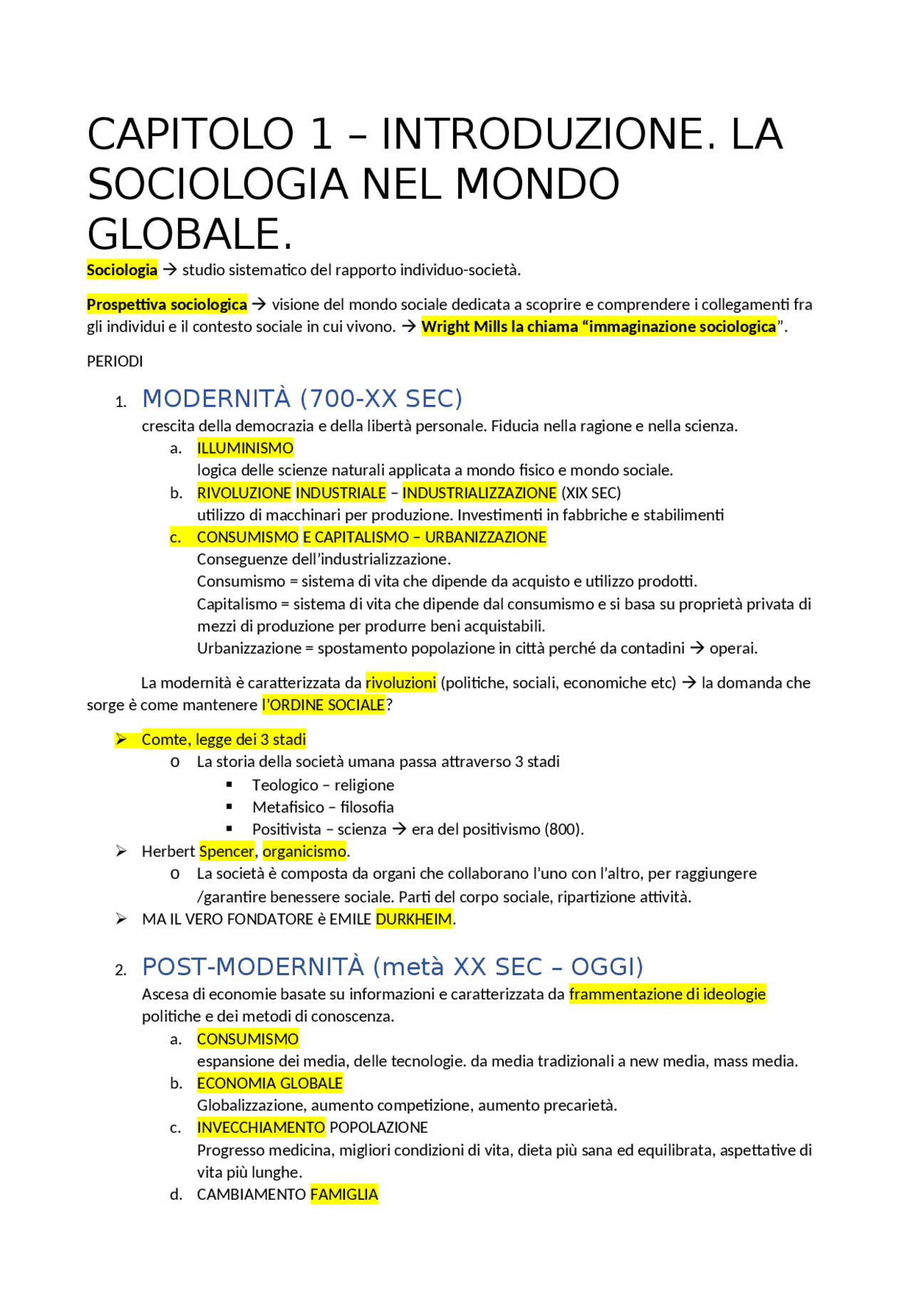 Sociologia Generale Scienze E Tecniche Psicologiche Docsity