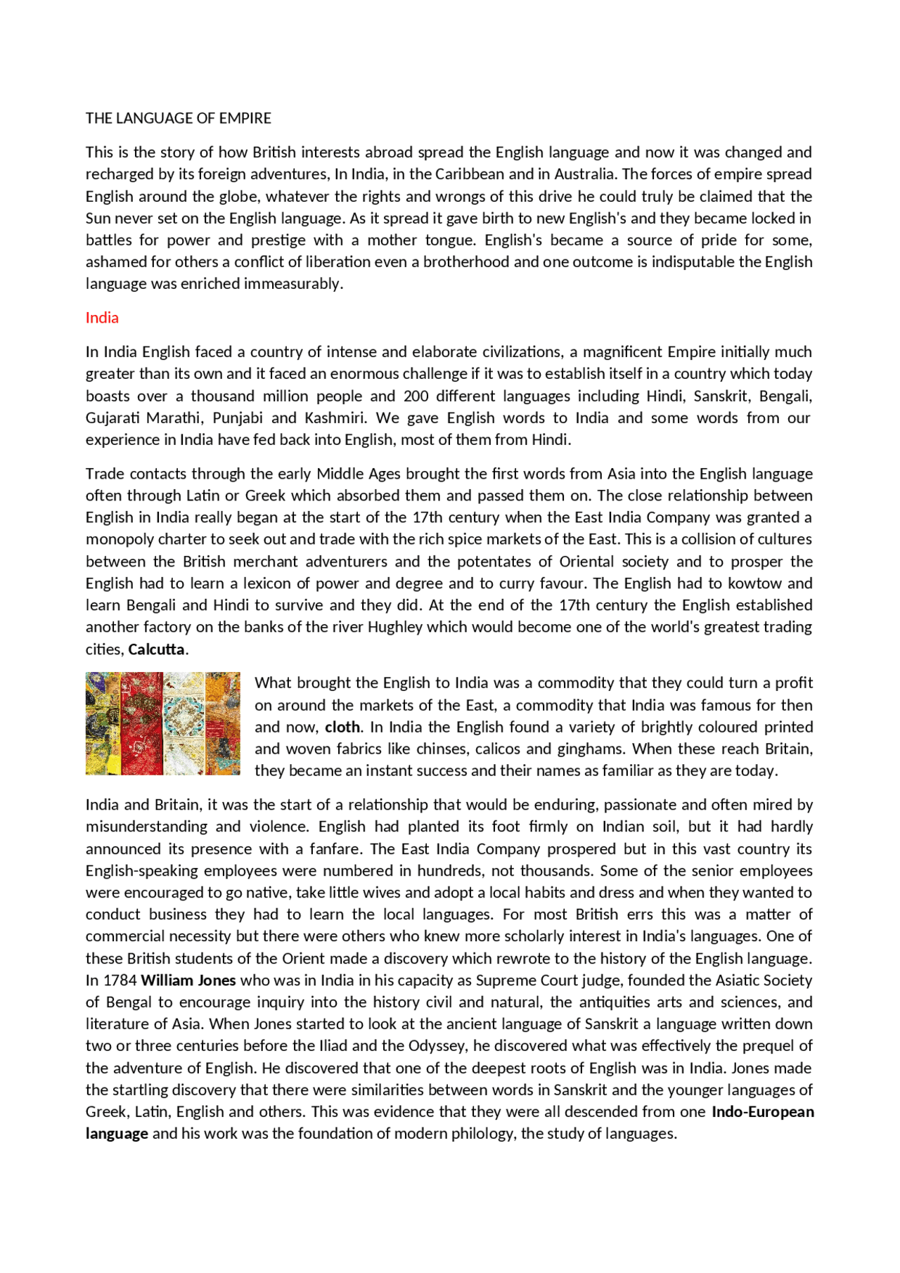 7. History of english language_The Language of Empire - Docsity