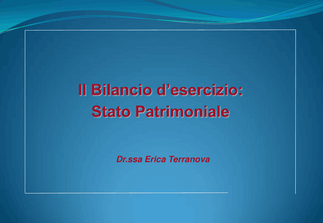 Bilancio Desercizio Docsity