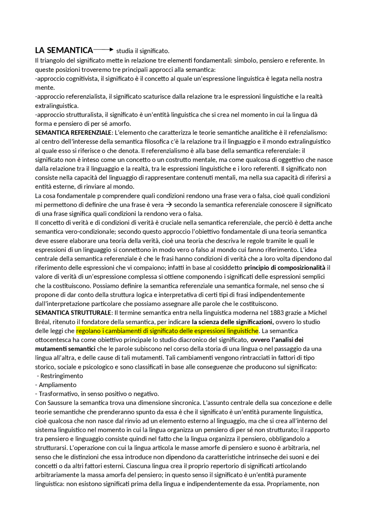La Semantica Linguistica Generale Docsity