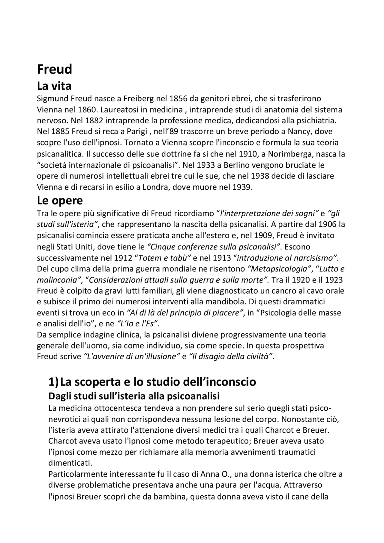 Sigmund Freud Appunti Docsity