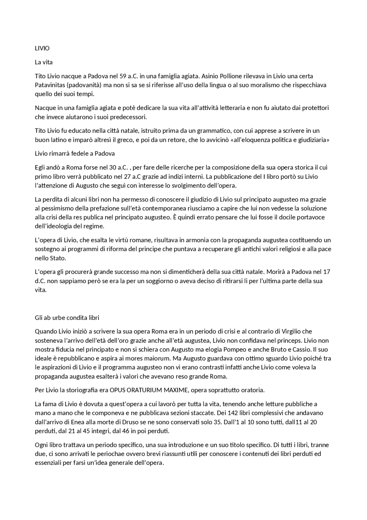 Tito Livio Iv Liceo Classico Docsity