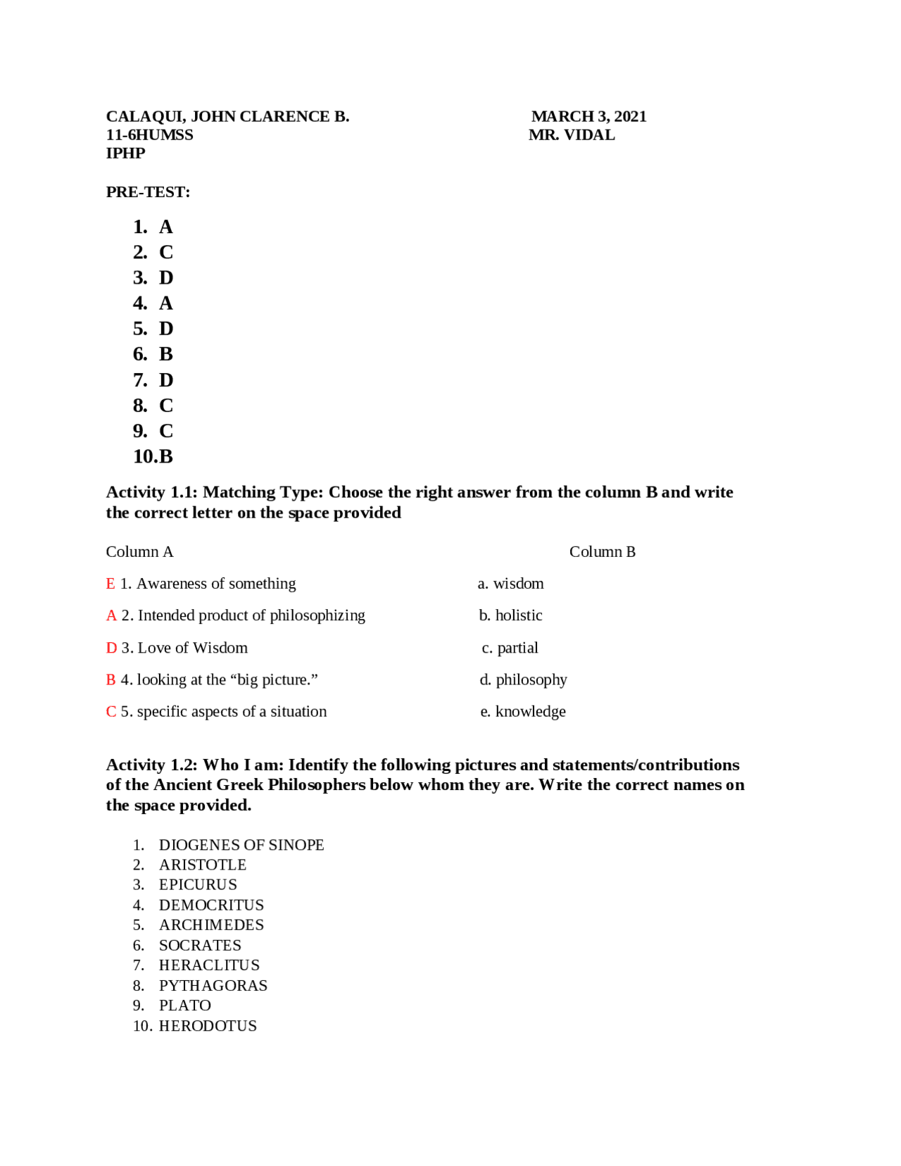 Iphp Module 1 Senior Highschool Grade 11 Docsity