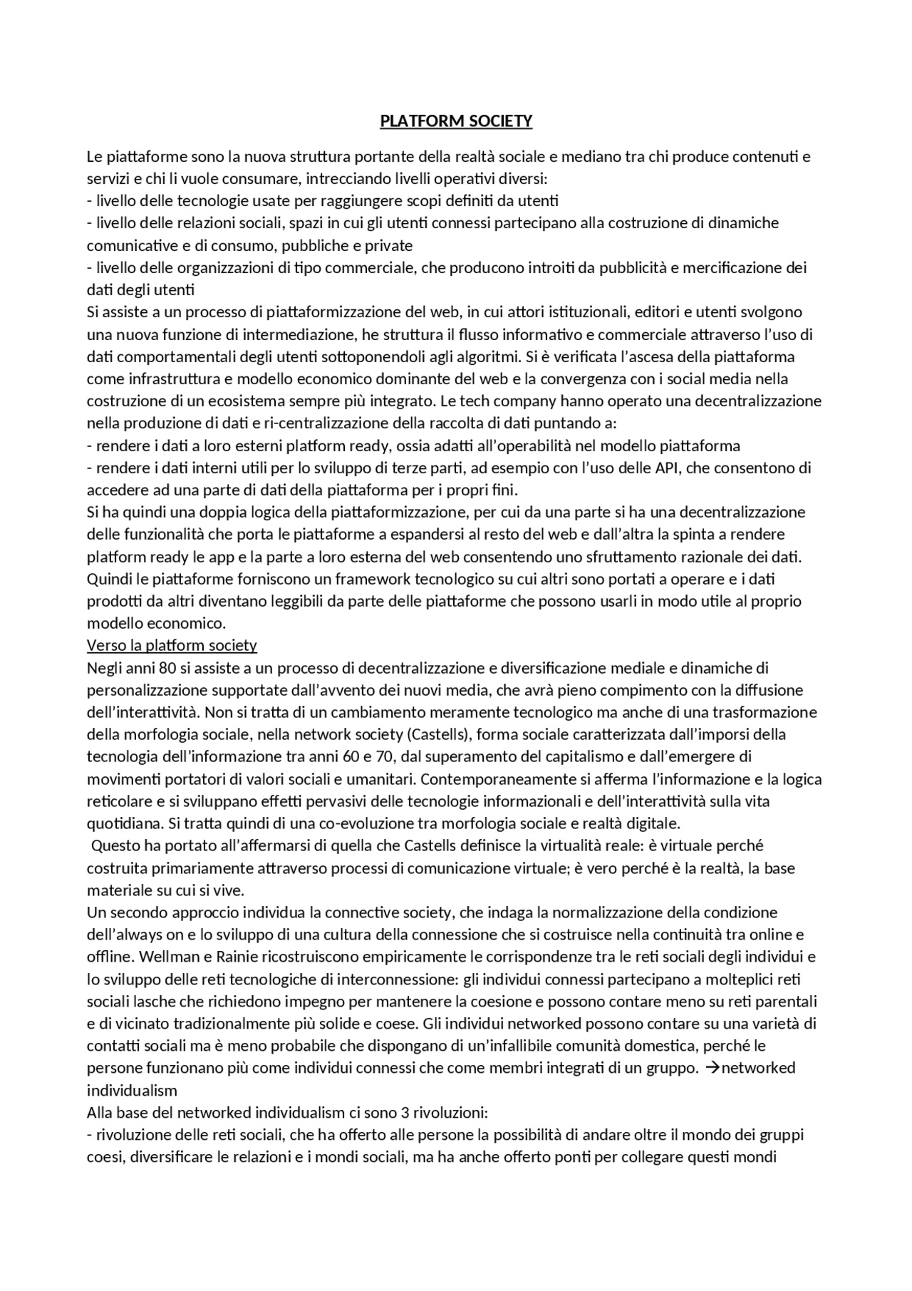 Platform Society Docsity