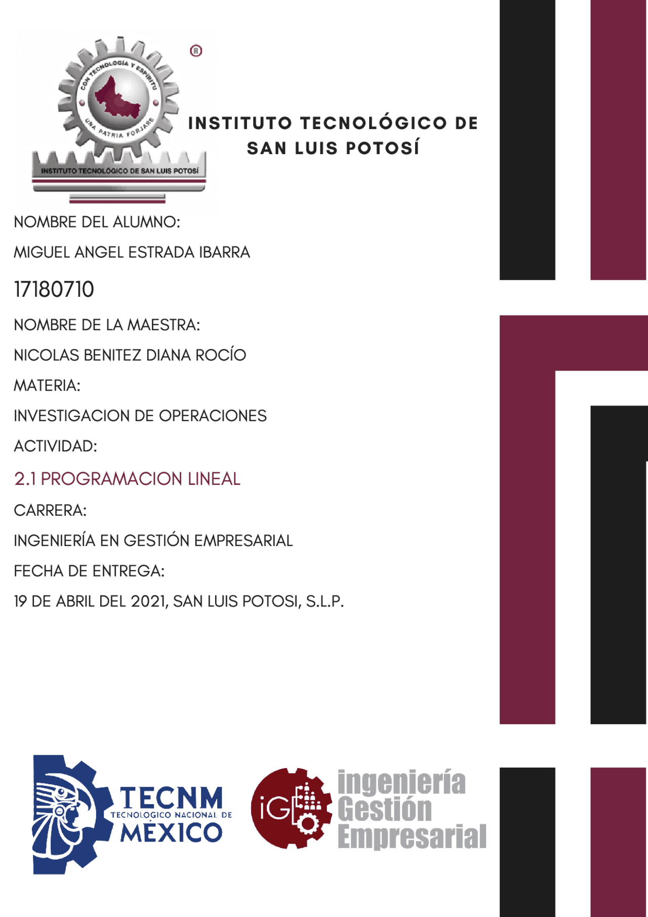 Programación Lineal Ejercicio 1 Docsity