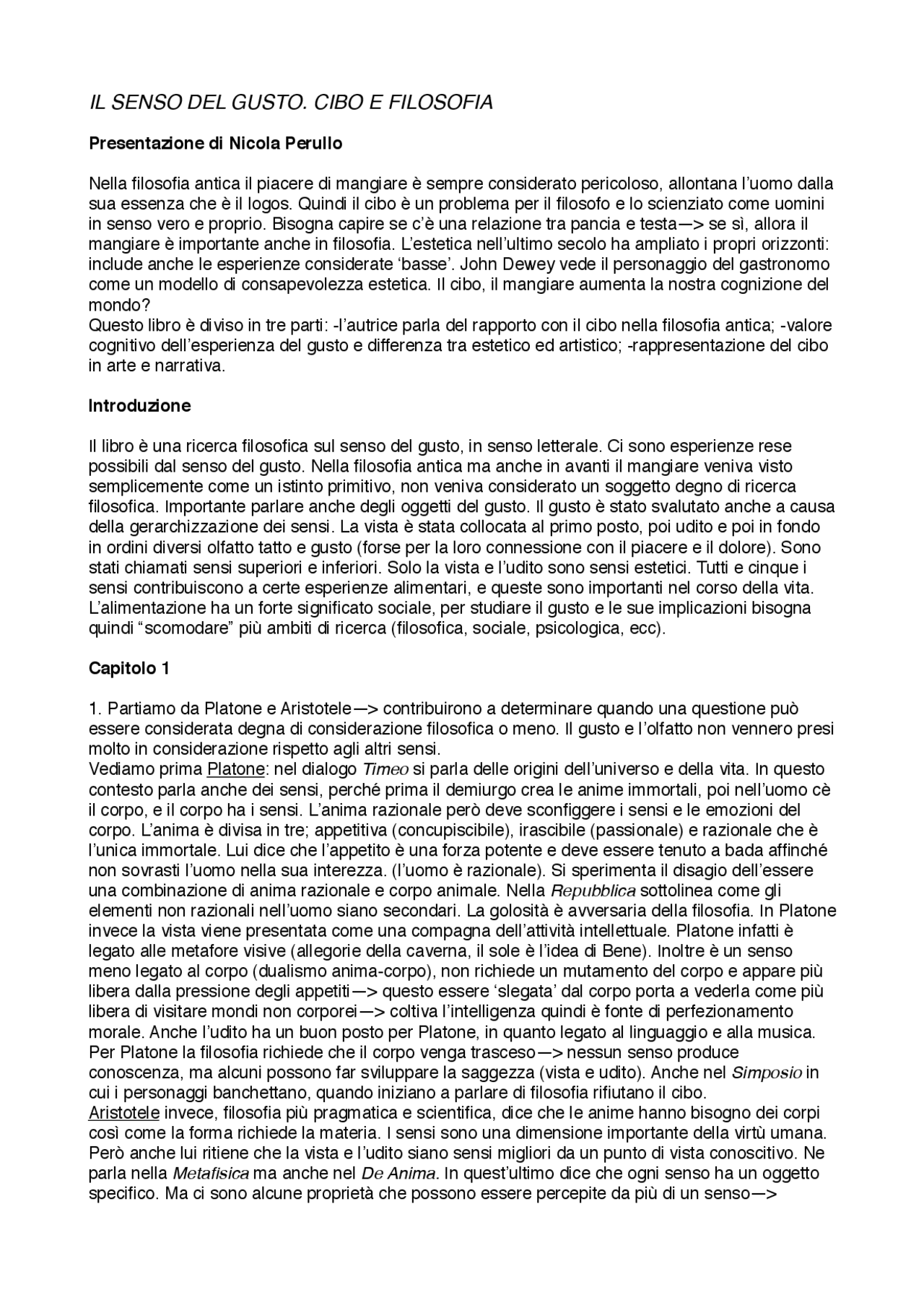 Il senso del gusto. Cibo e filosofia di Carolyn Korsmeyer | Sintesi del ...