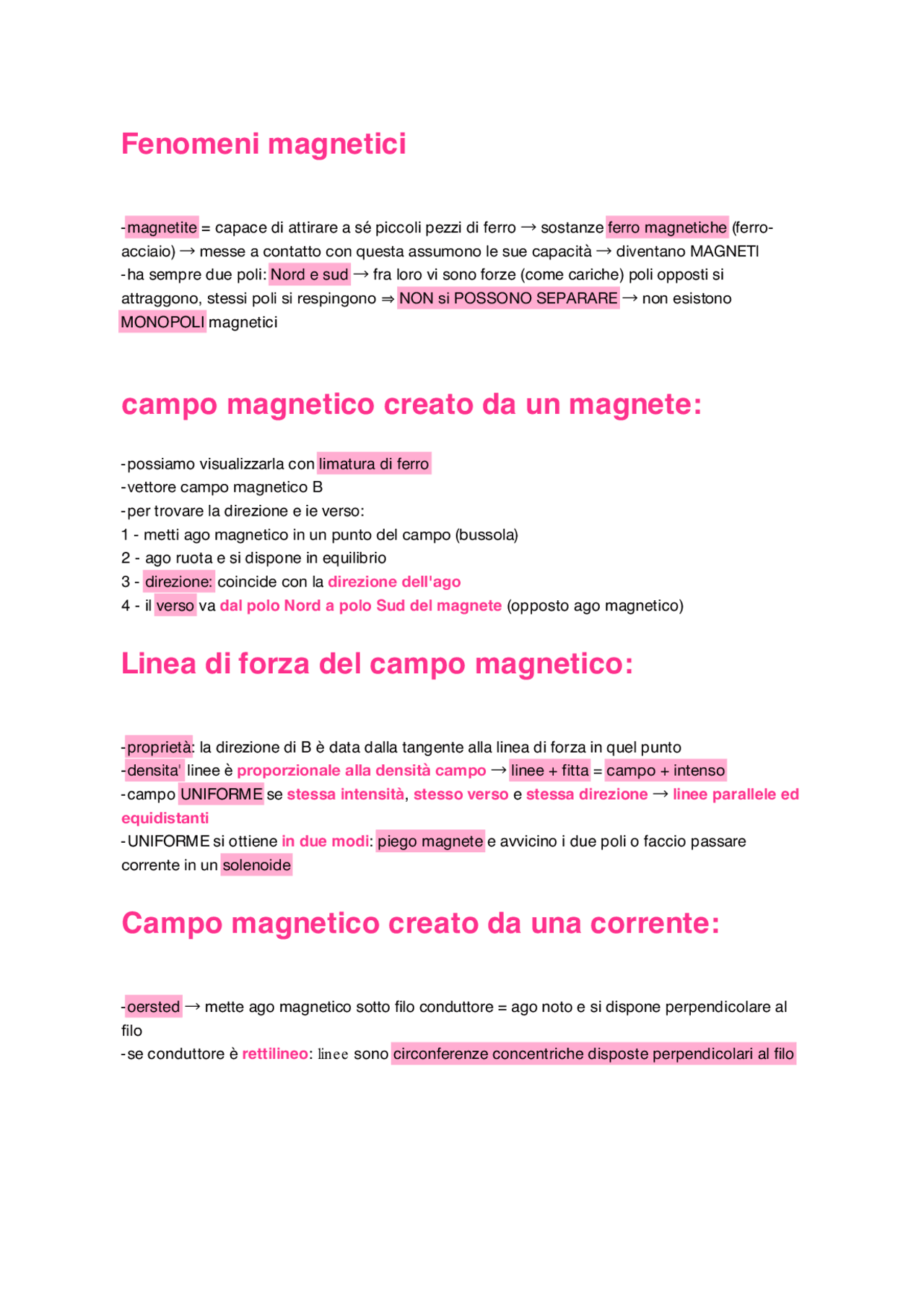 Magnetismo in fisica e altri argomenti del quinto anno - Docsity