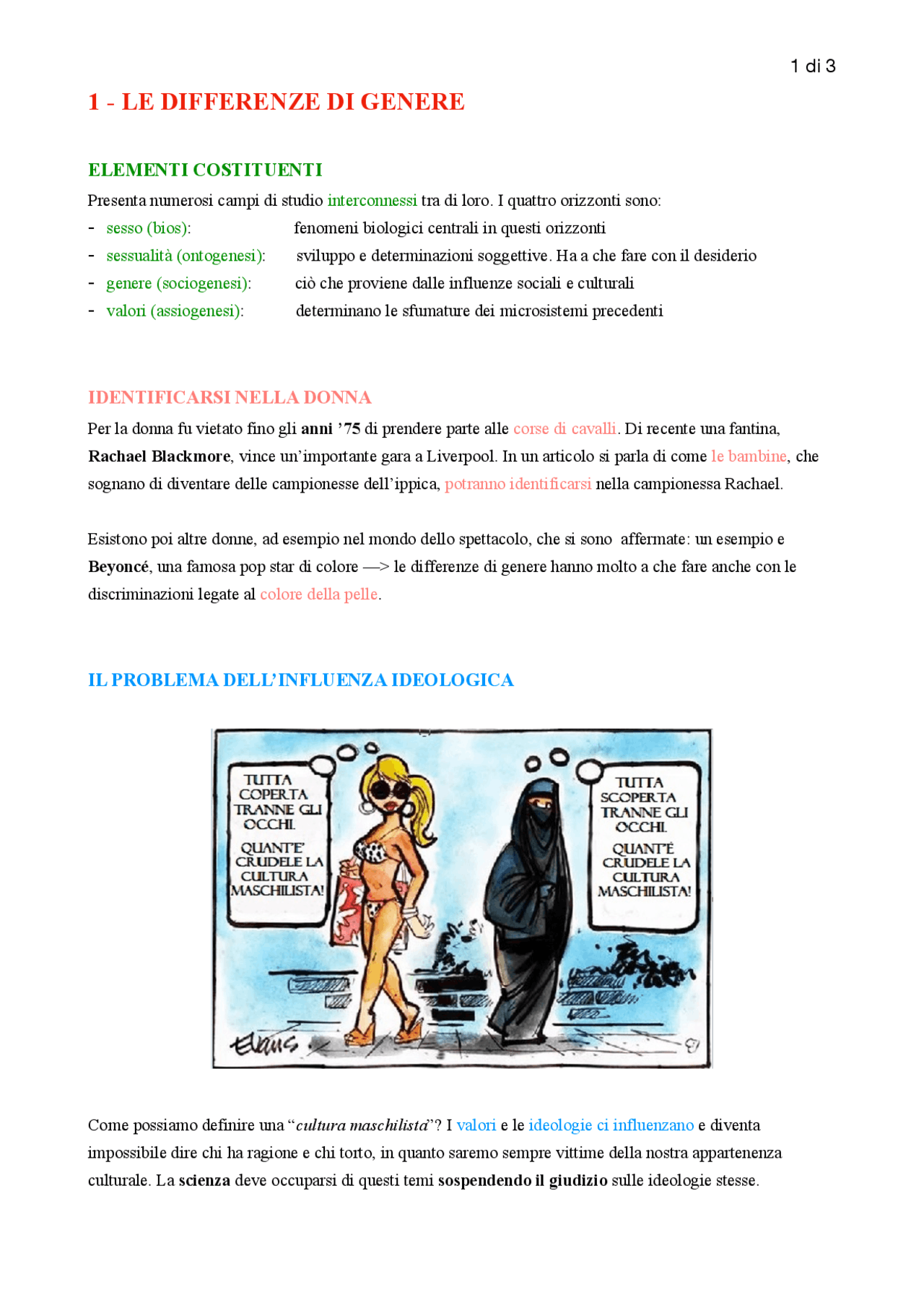 Differenze Di Genere Docsity