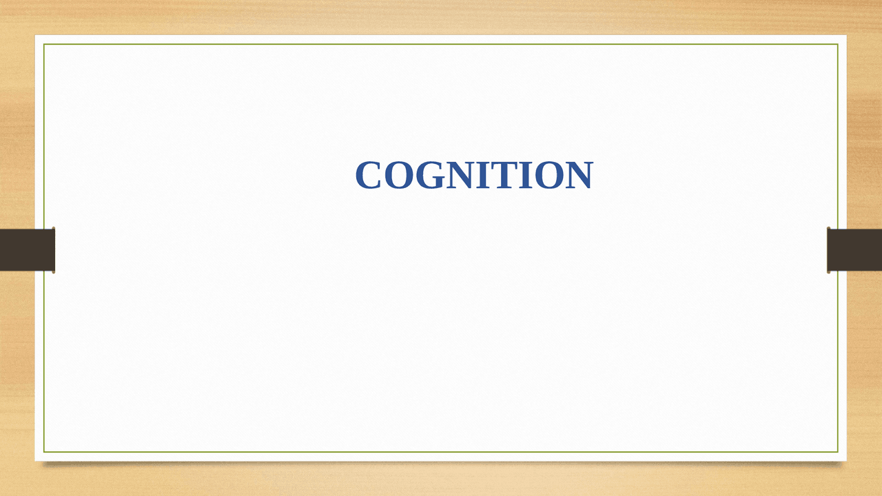 Cognition in psychology - Docsity
