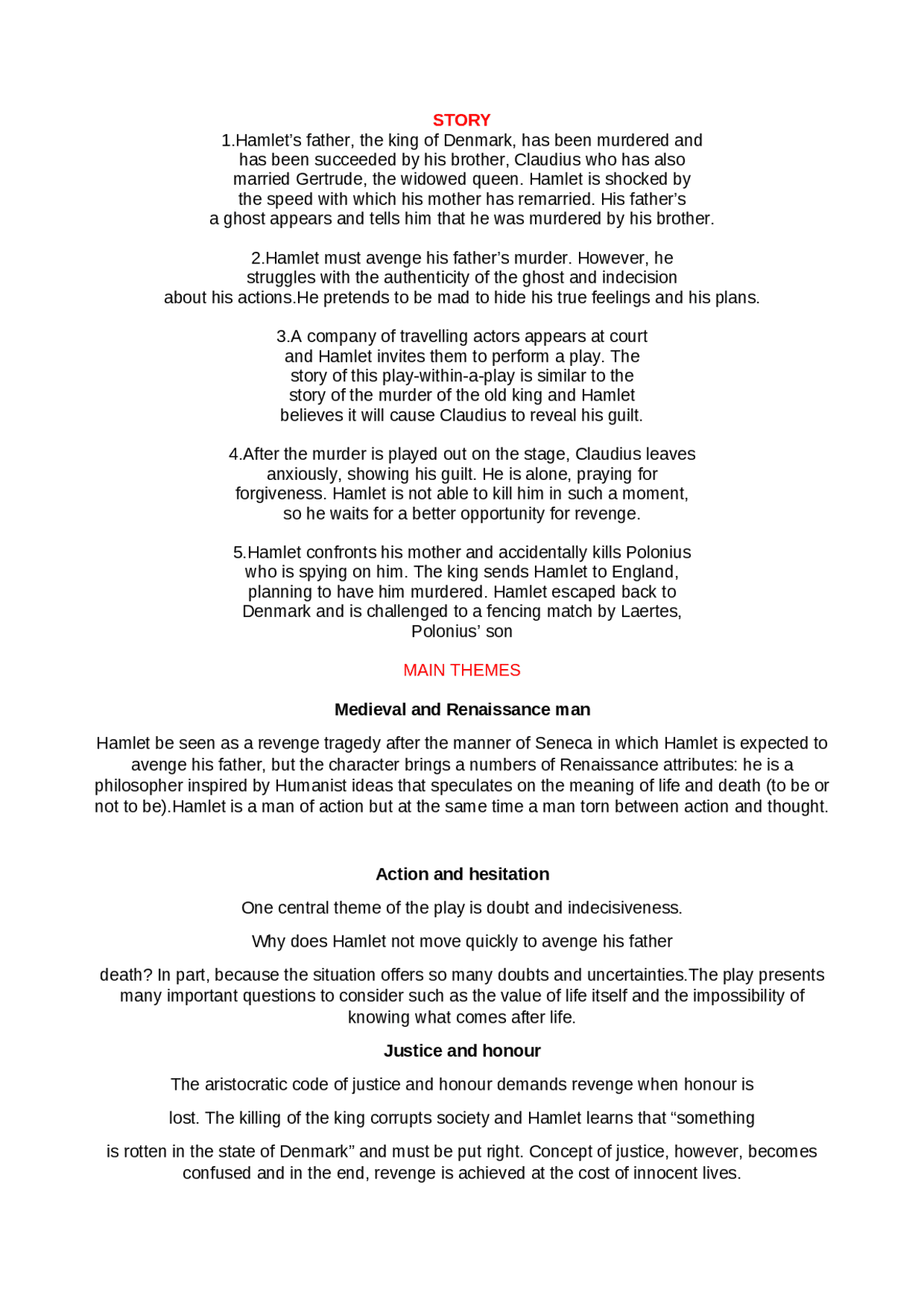Amleto By Shakespeare Docsity