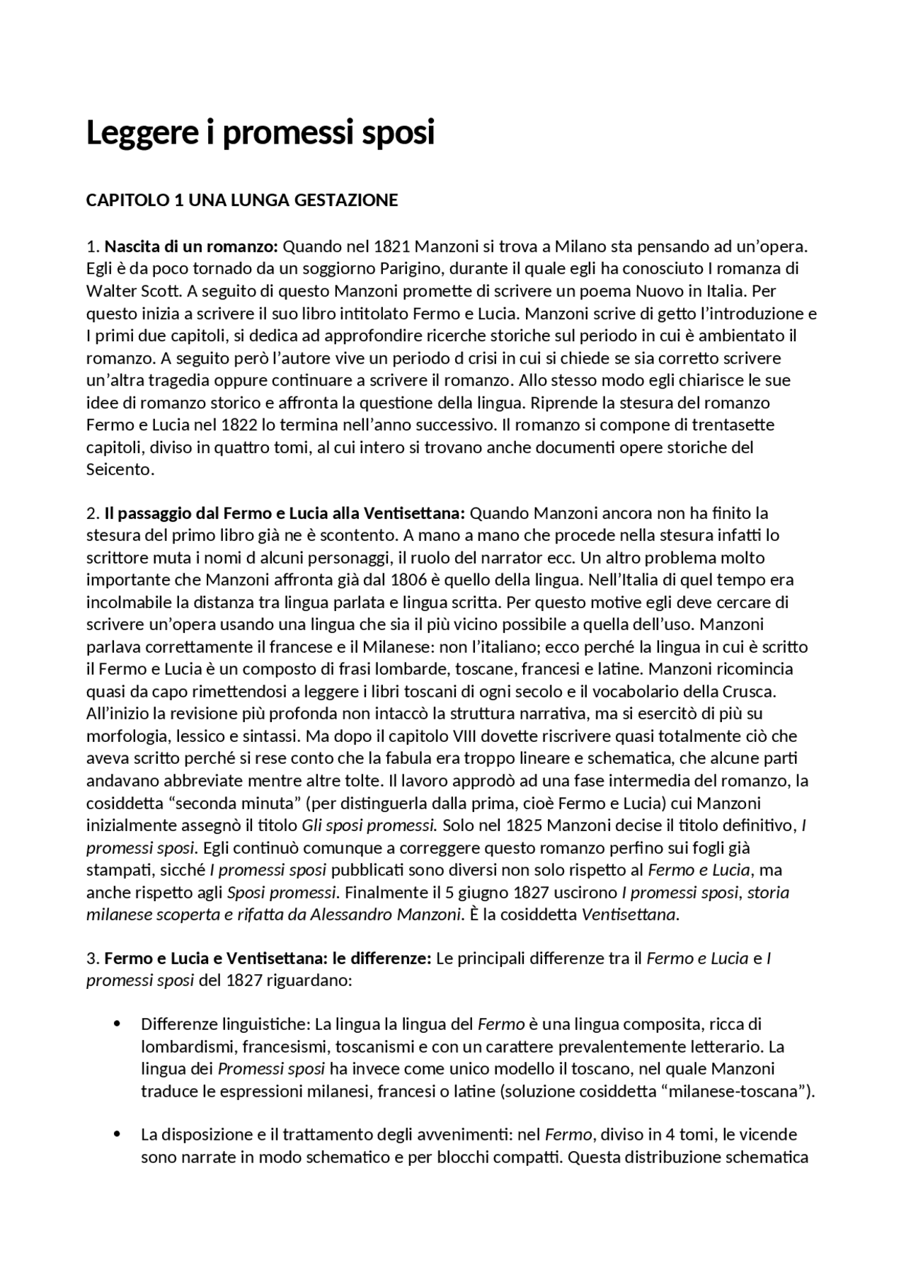 Leggere i Promessi Sposi - Docsity