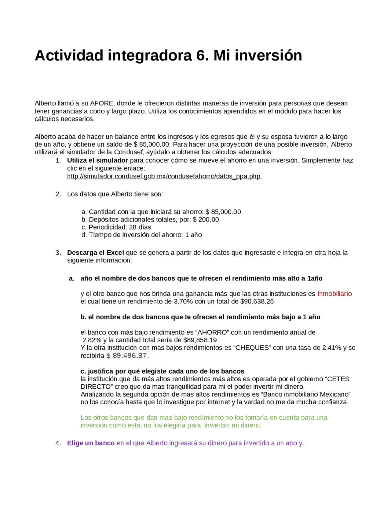Actividad Integradora 6 Docsity