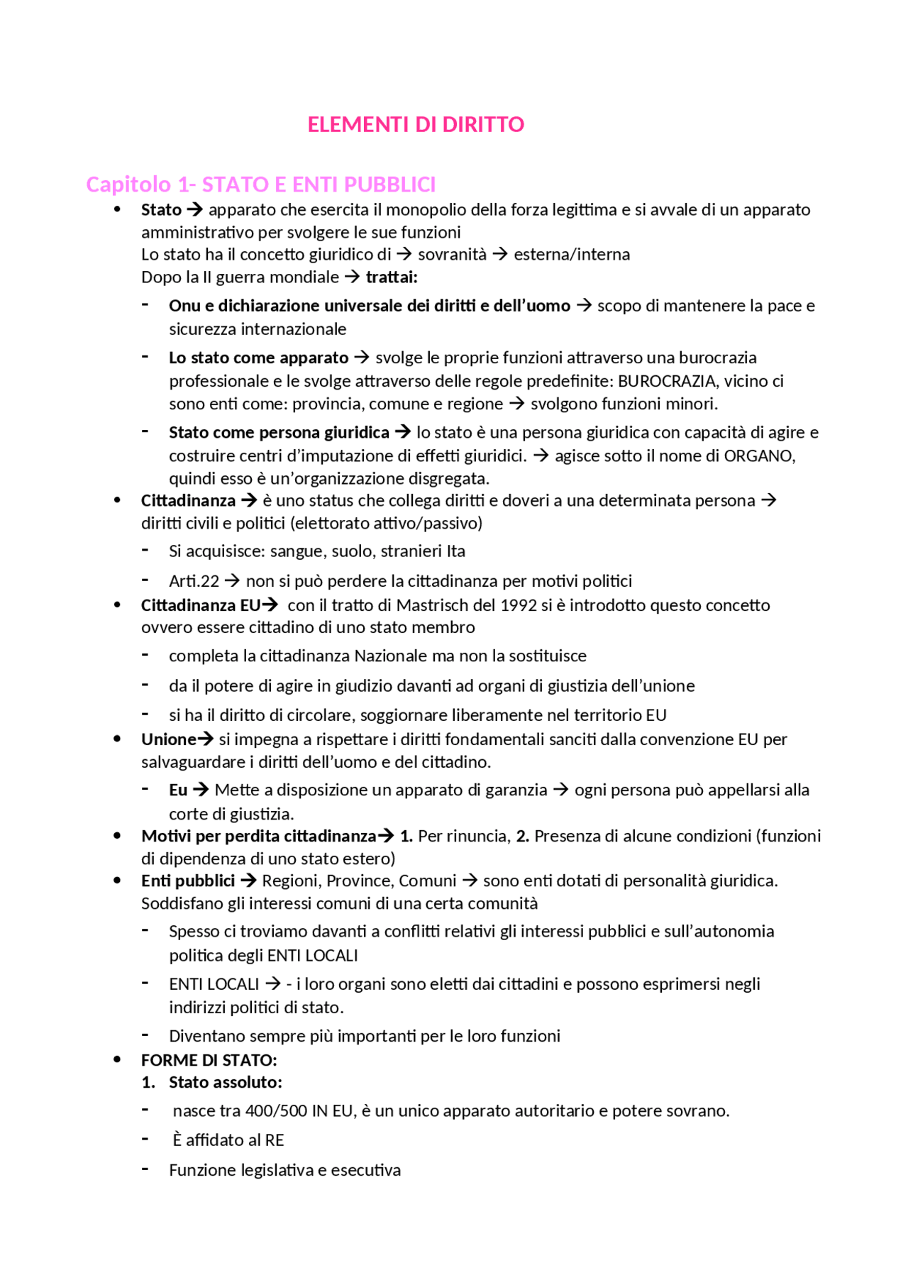 Elementi Di Diritto Docsity