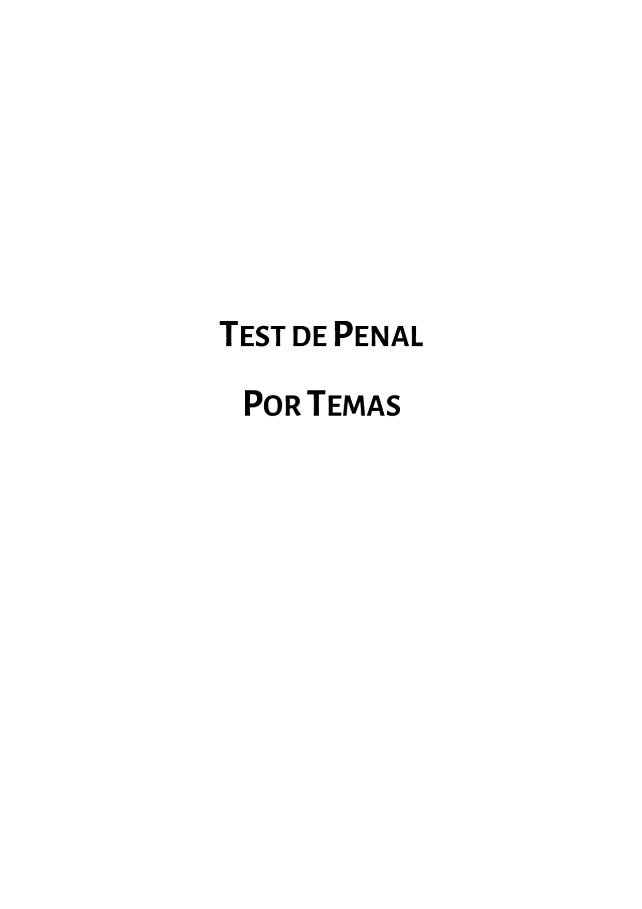 Test Derecho Penal I Docsity
