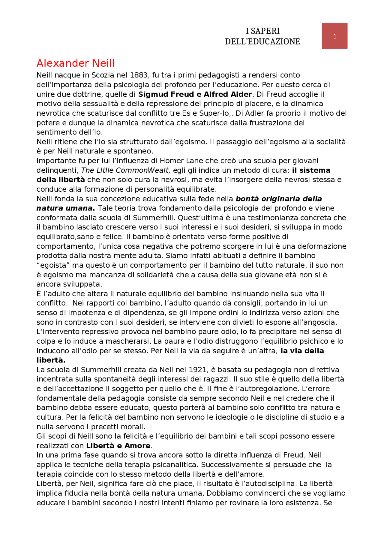 I Saperi Delleducazione Pedagogia Docsity