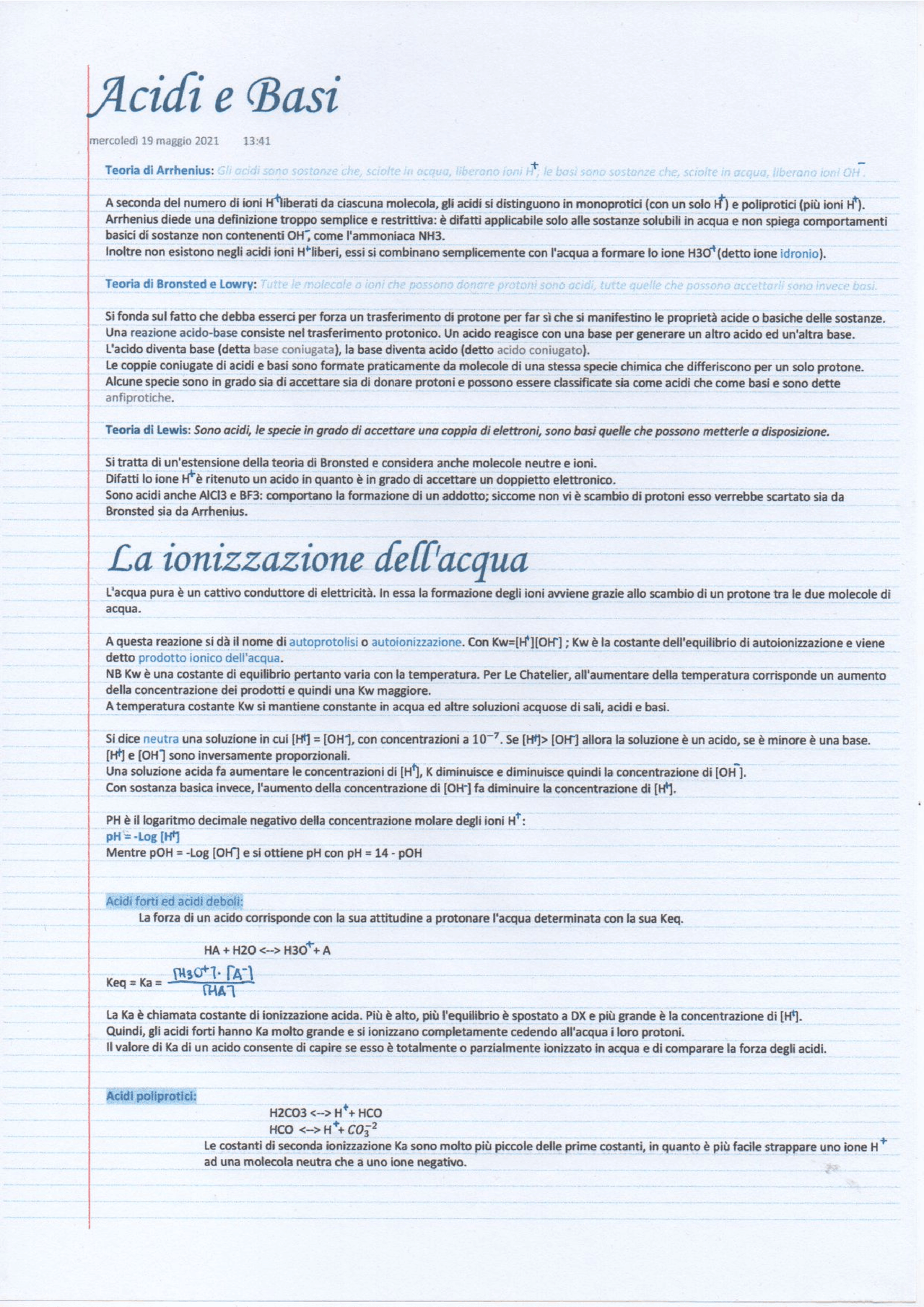 Acidi e basi, presentazione argomento e spiegazione. - Docsity