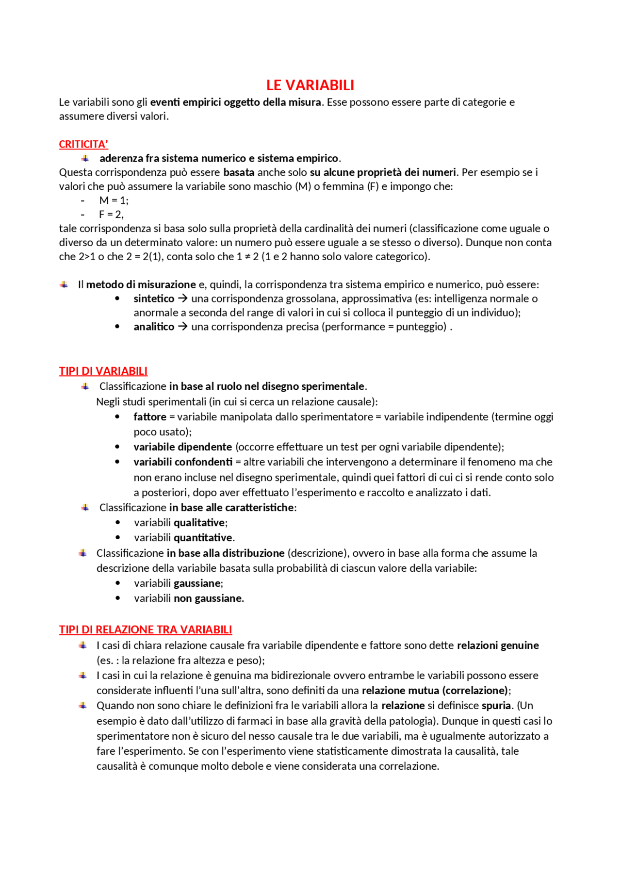 Variabili Statistica Psicometrica Docsity