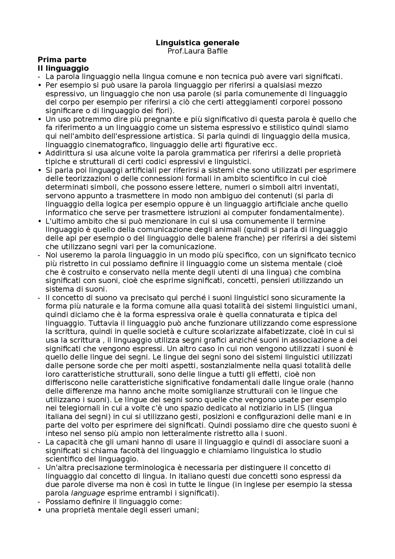 Appunti Di Linguistica Generale Docsity