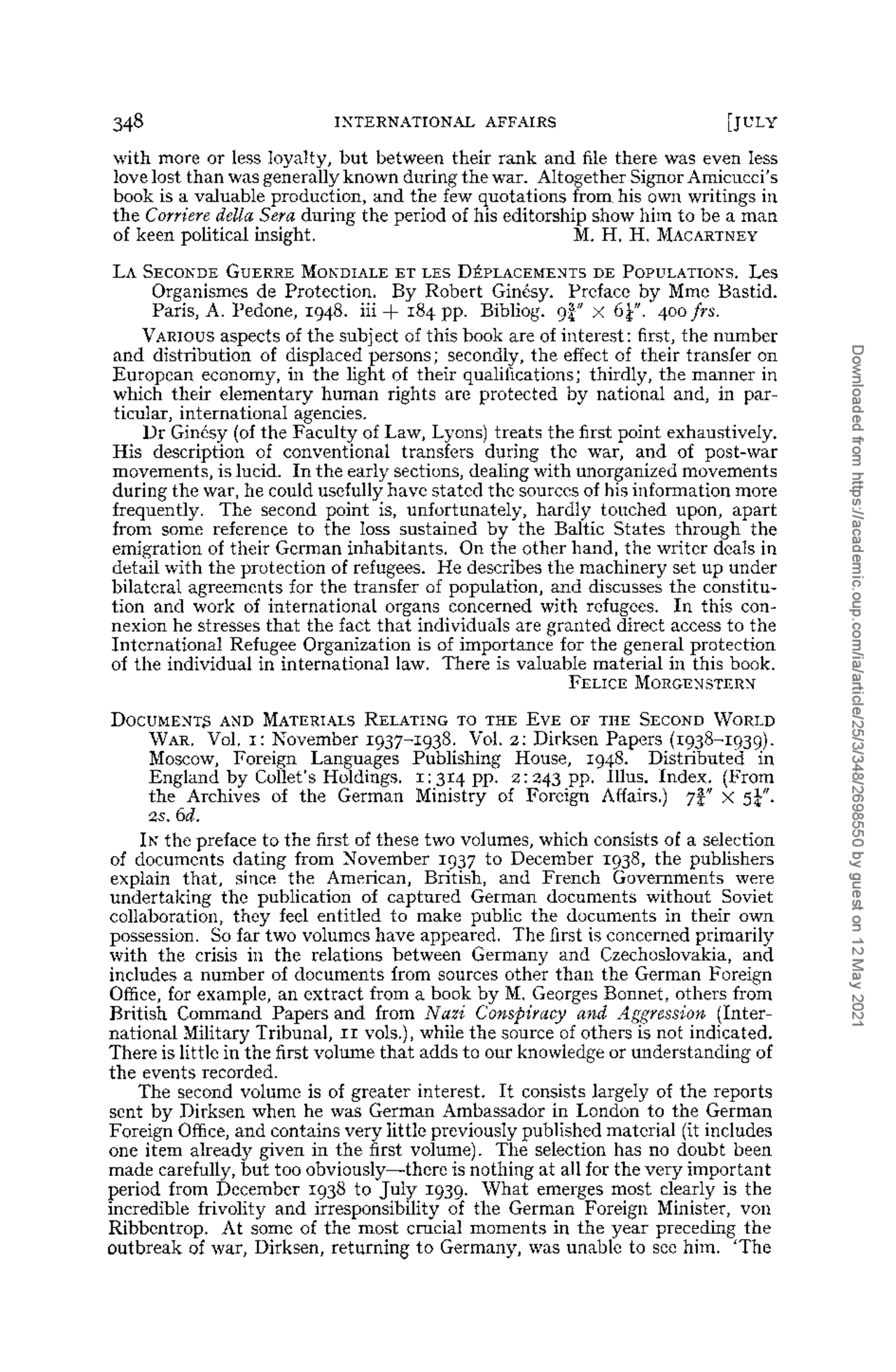 Post-War International Relations and Displaced Persons: A Review of Key ...