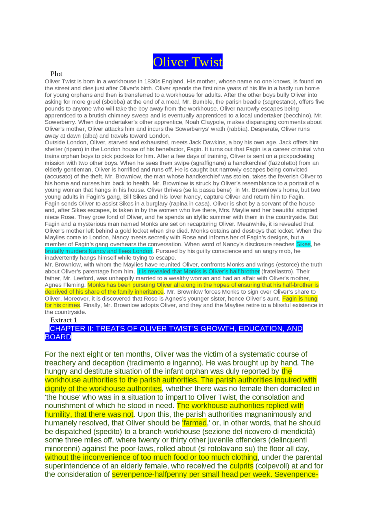 Inglese Charles Dickens Docsity