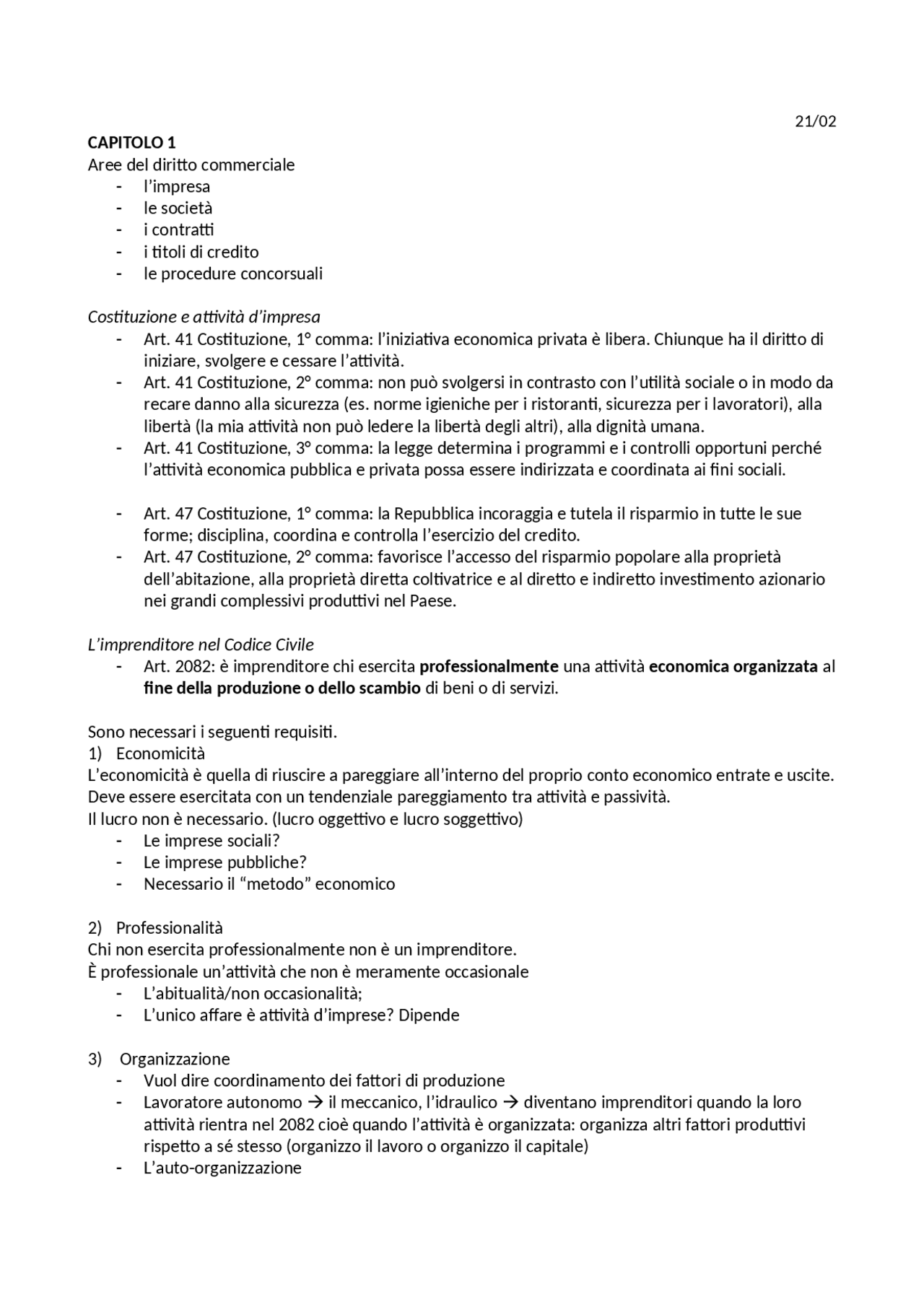 Appunti Diritto Commerciale Docsity