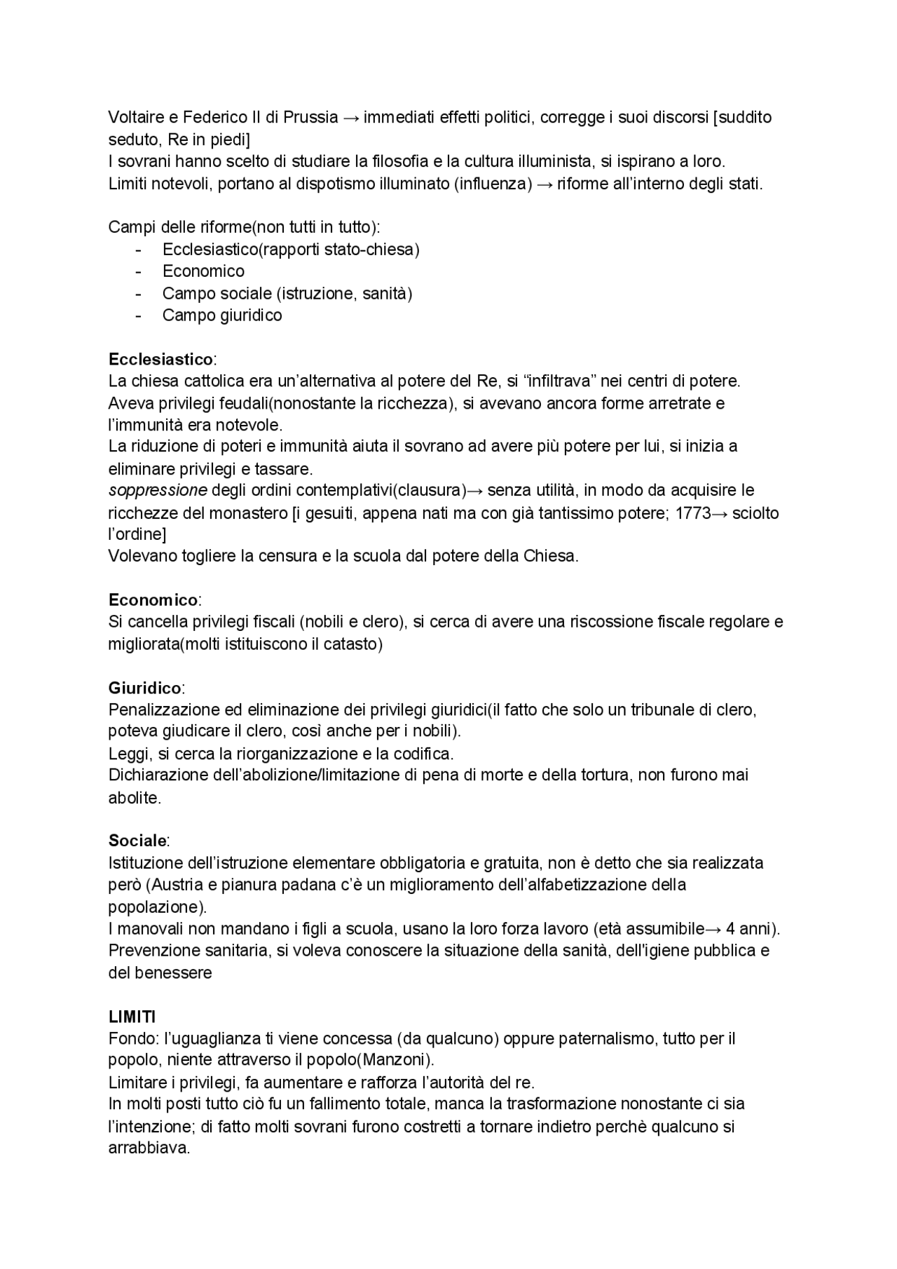 Assolutismo Illuminato Docsity