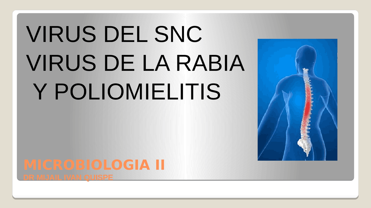 Virus de la rabia fisiopatología | Diapositivas de Fisiopatología | Docsity