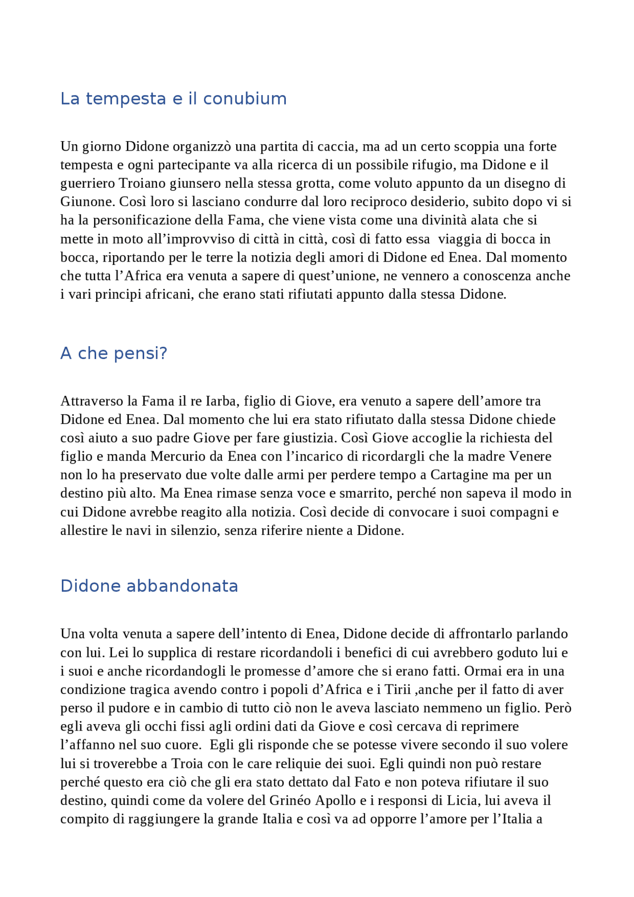 Eneide di Virgilio Didone ed Enea - Docsity