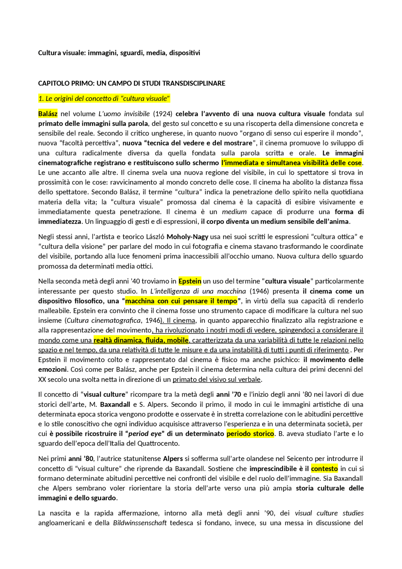 Cultura Visuale Pinotti E Somaini Docsity