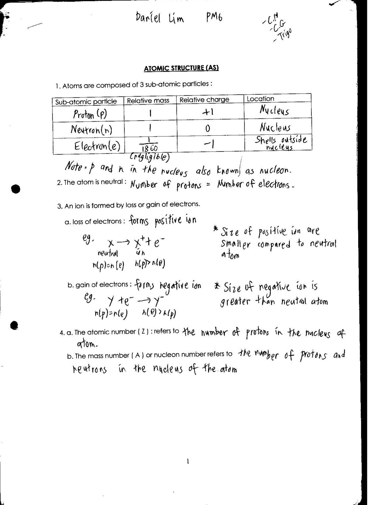 Atomic structure.pdf - Docsity