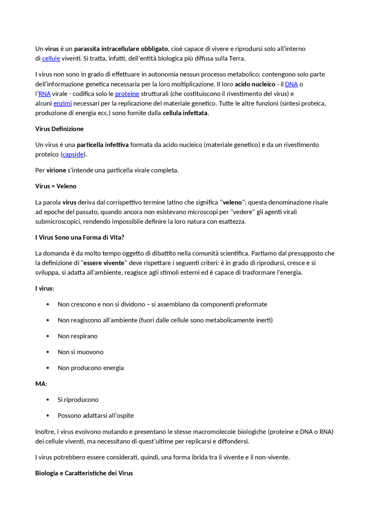 Un Riassunto Sui Virus Appunti Di Microbiologia Docsity