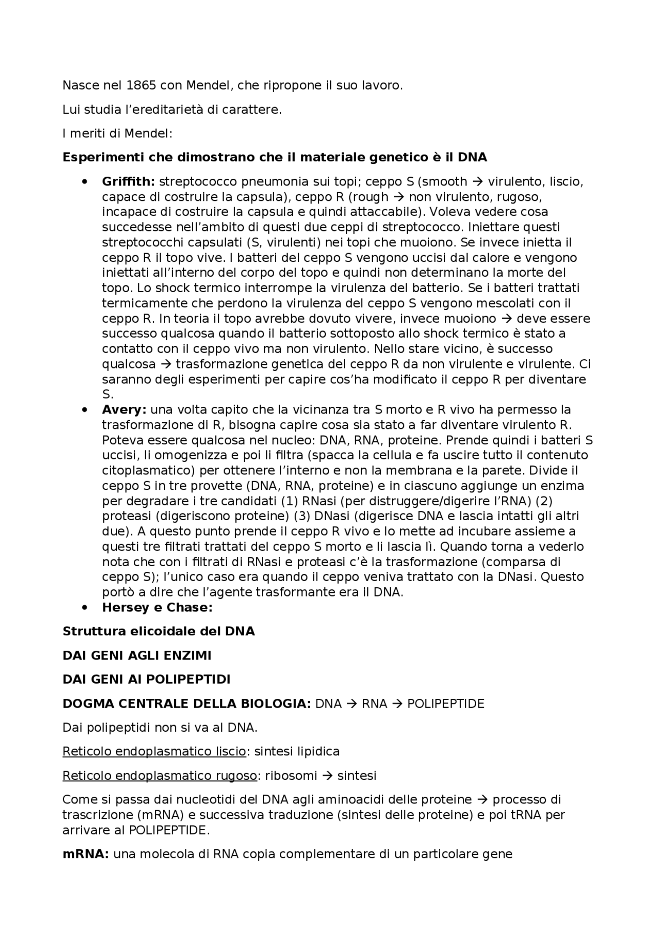 Genetica Appunti Generali Docsity