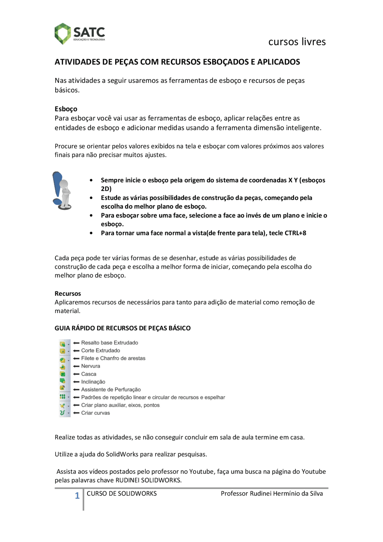 Exercícios Práticos Solidworks Exercícios Desenho Técnico Docsity
