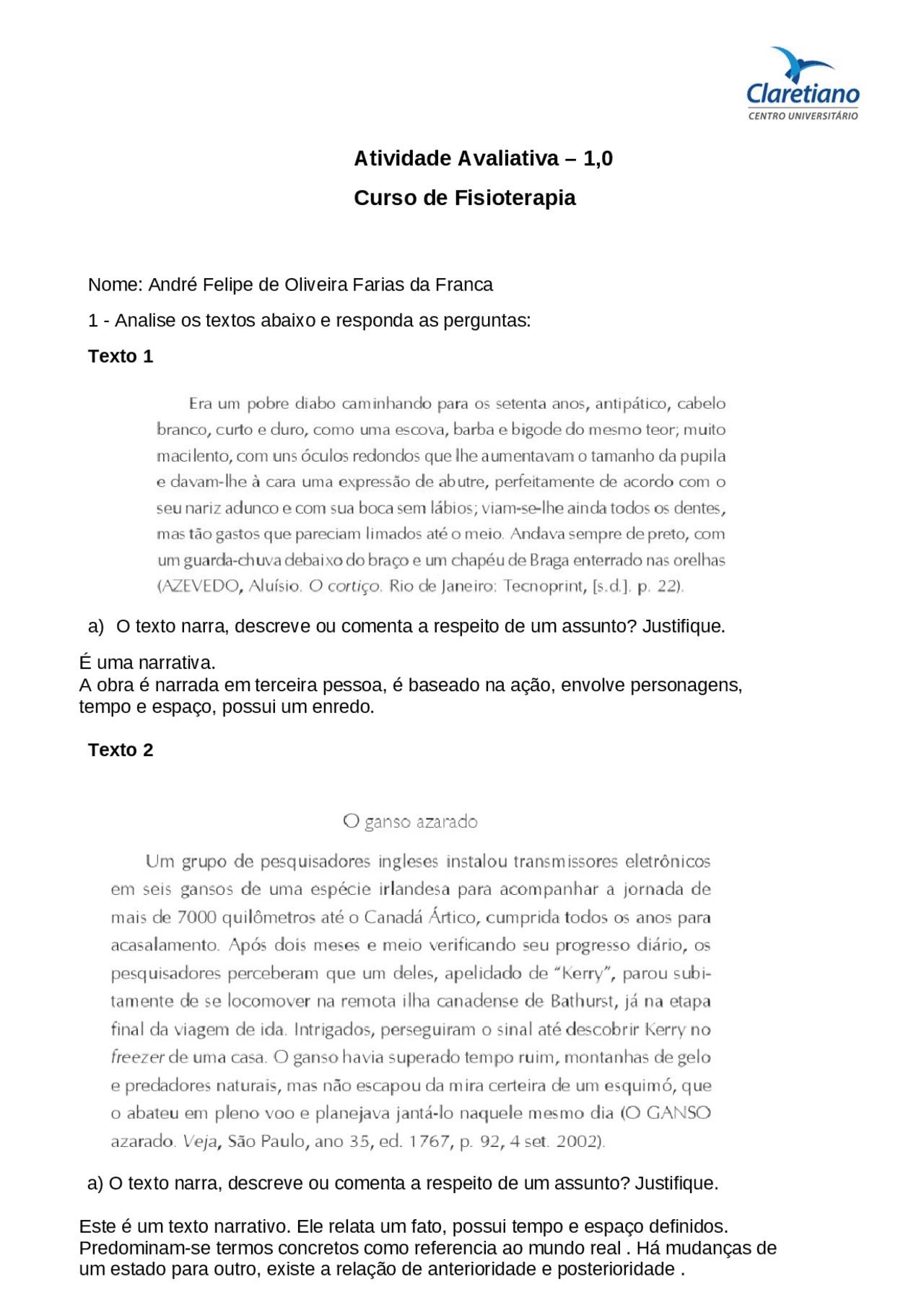 Atividade Avaliativa Docsity