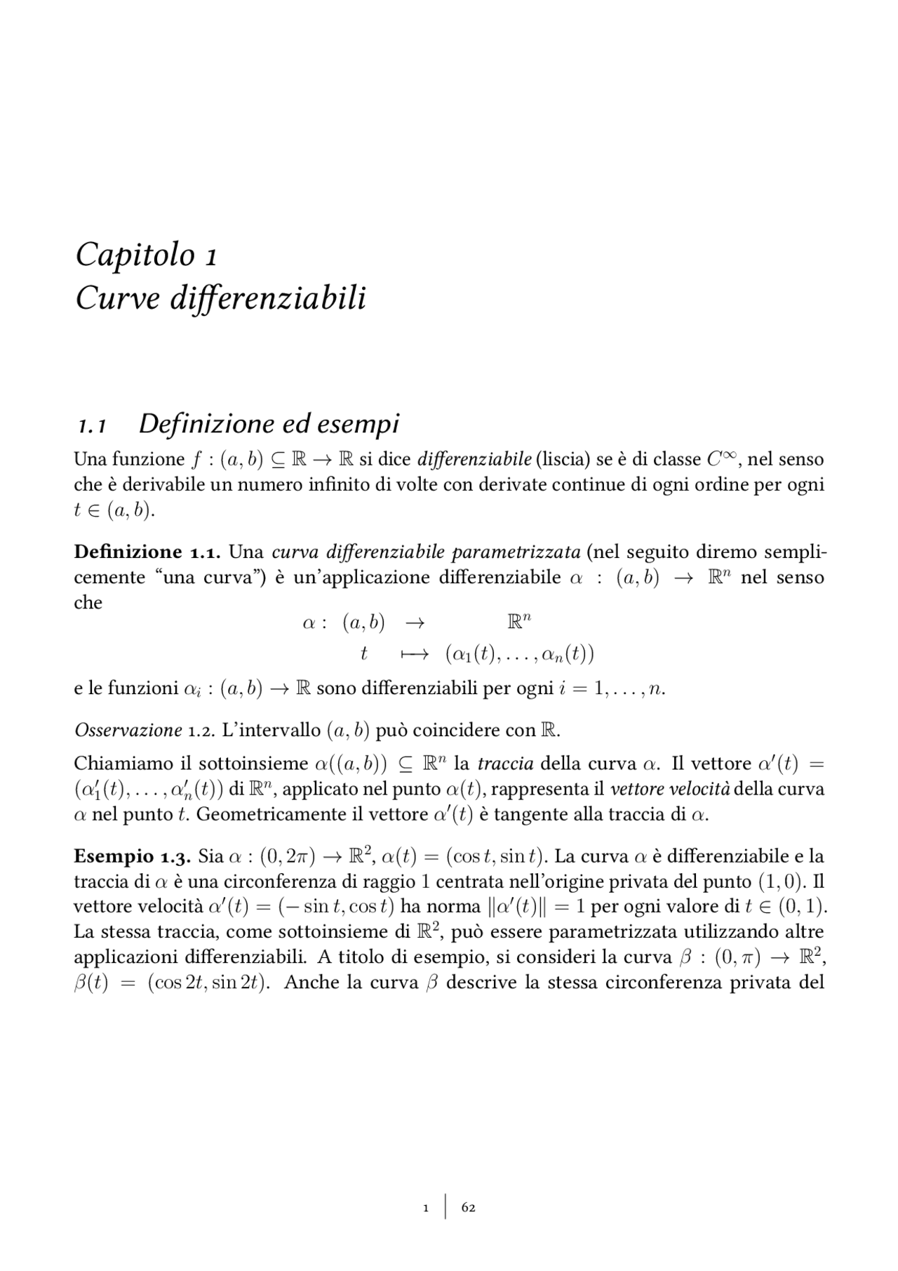 Appunti di geometria differenziale | Appunti di Fisica | Docsity
