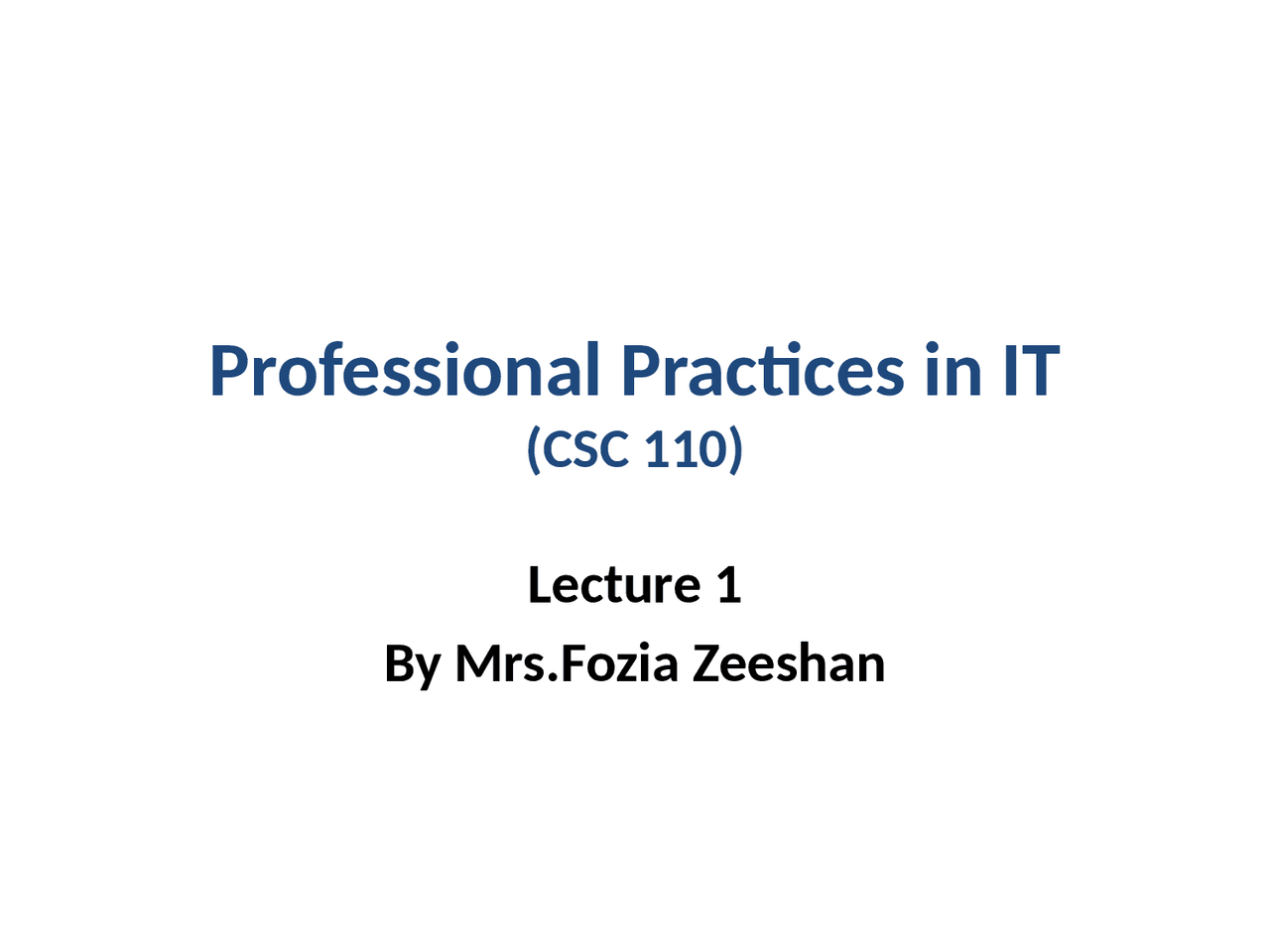 Introduction To Professionalism Docsity