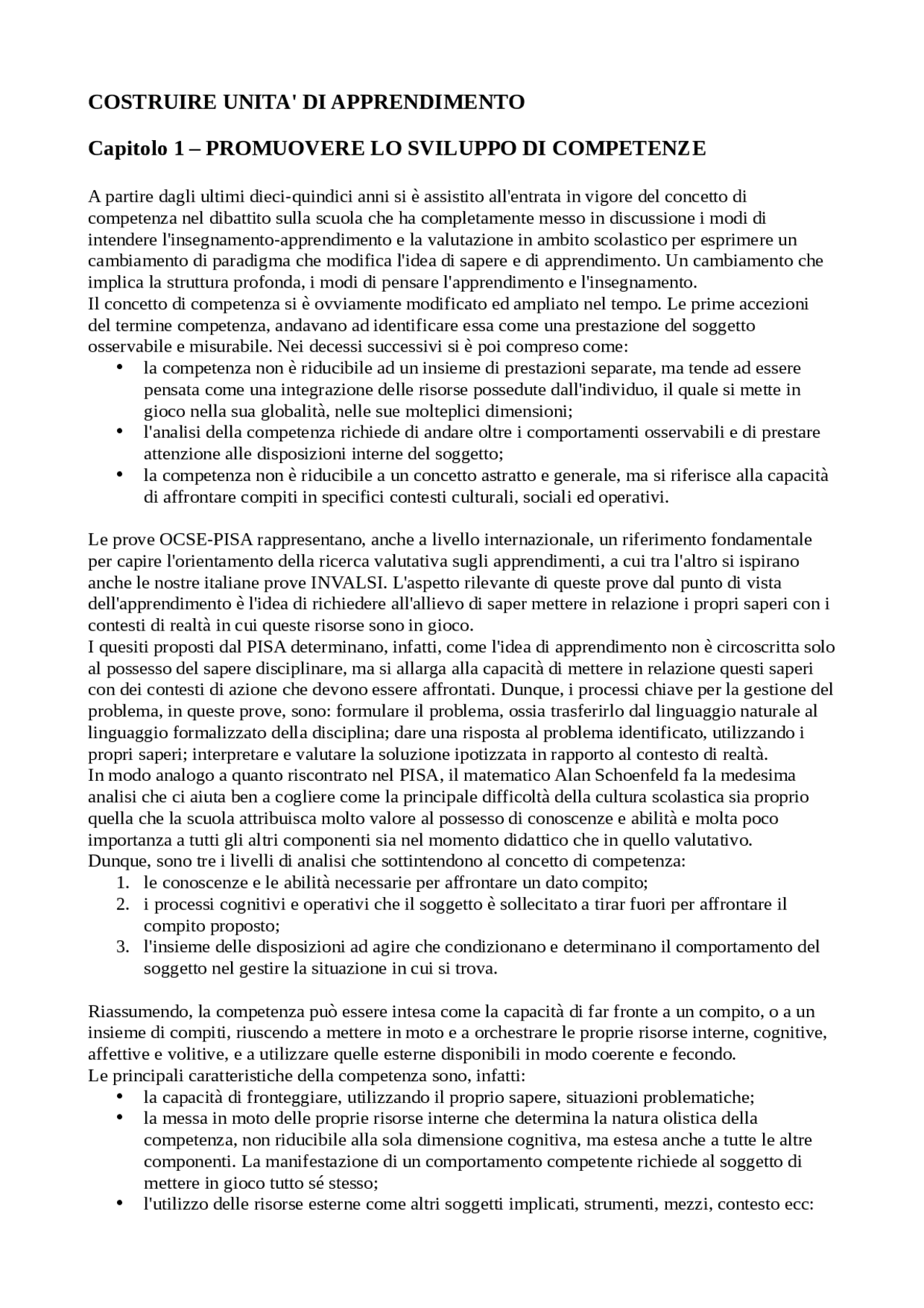 Riassunto Costruire Unita Di Apprendimento Mcastoldi Docsity