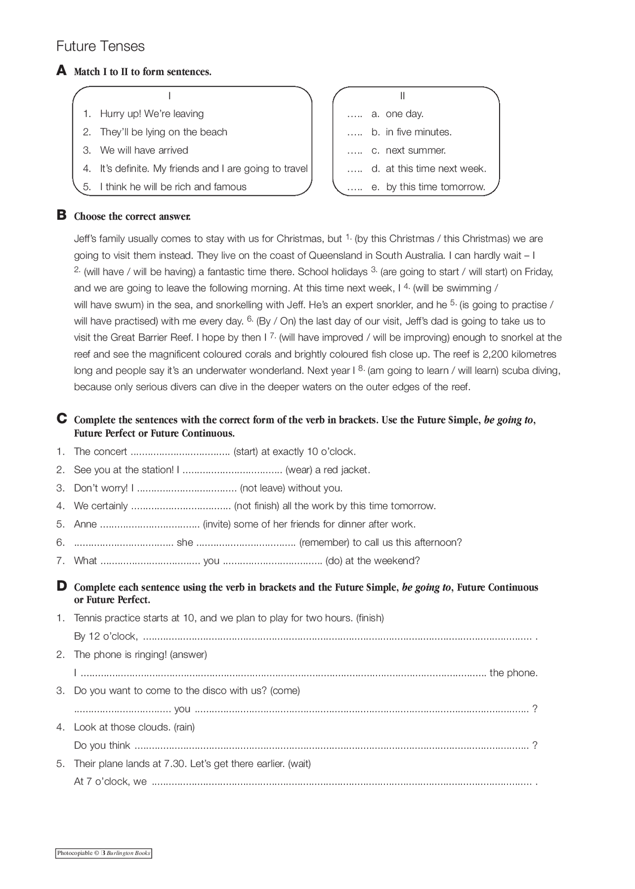 Future Tenses Exercise - Docsity