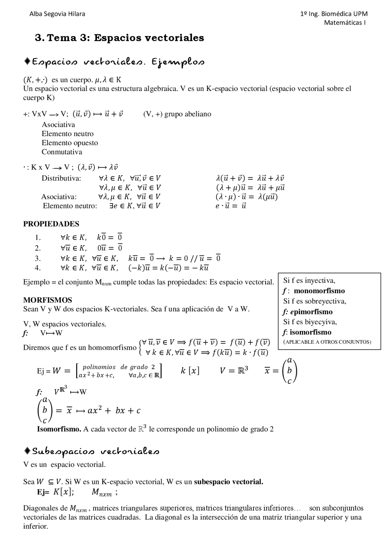 Espacios vectoriales - Docsity