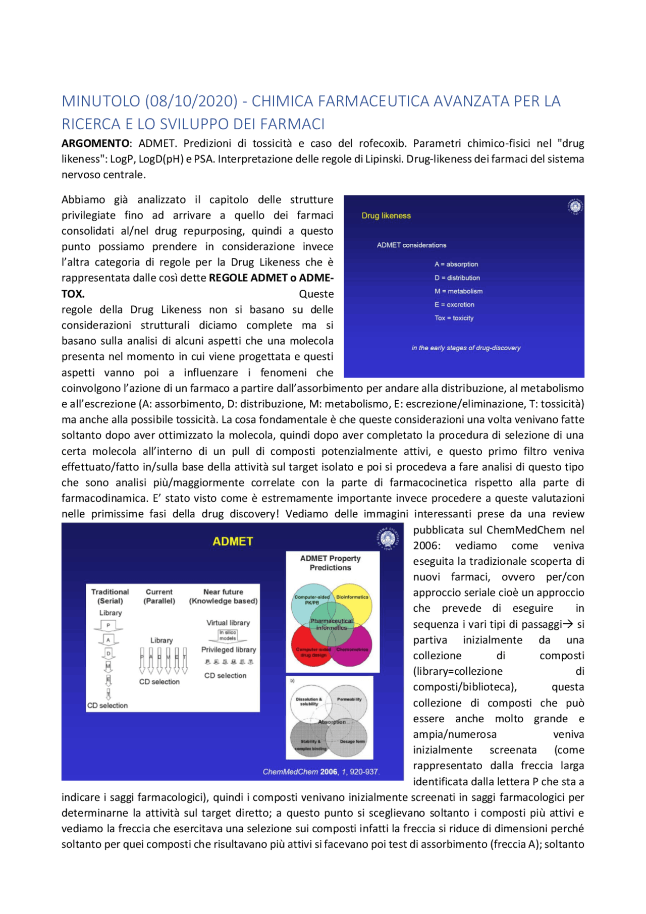 Appunti Minutolo Ctf Farmaceutica Avanzata Docsity