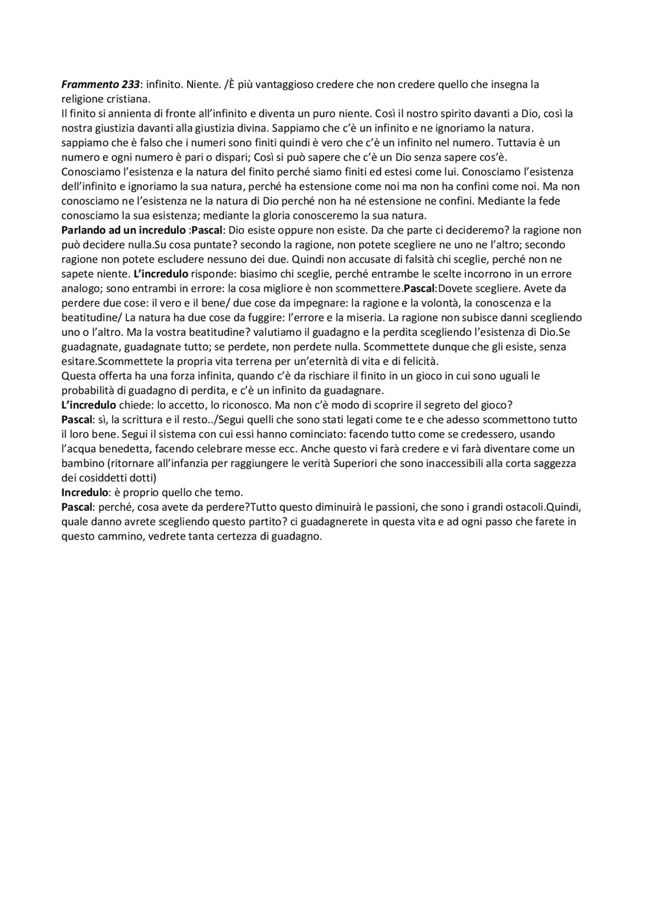 Frammento 233 Di Pascal Docsity