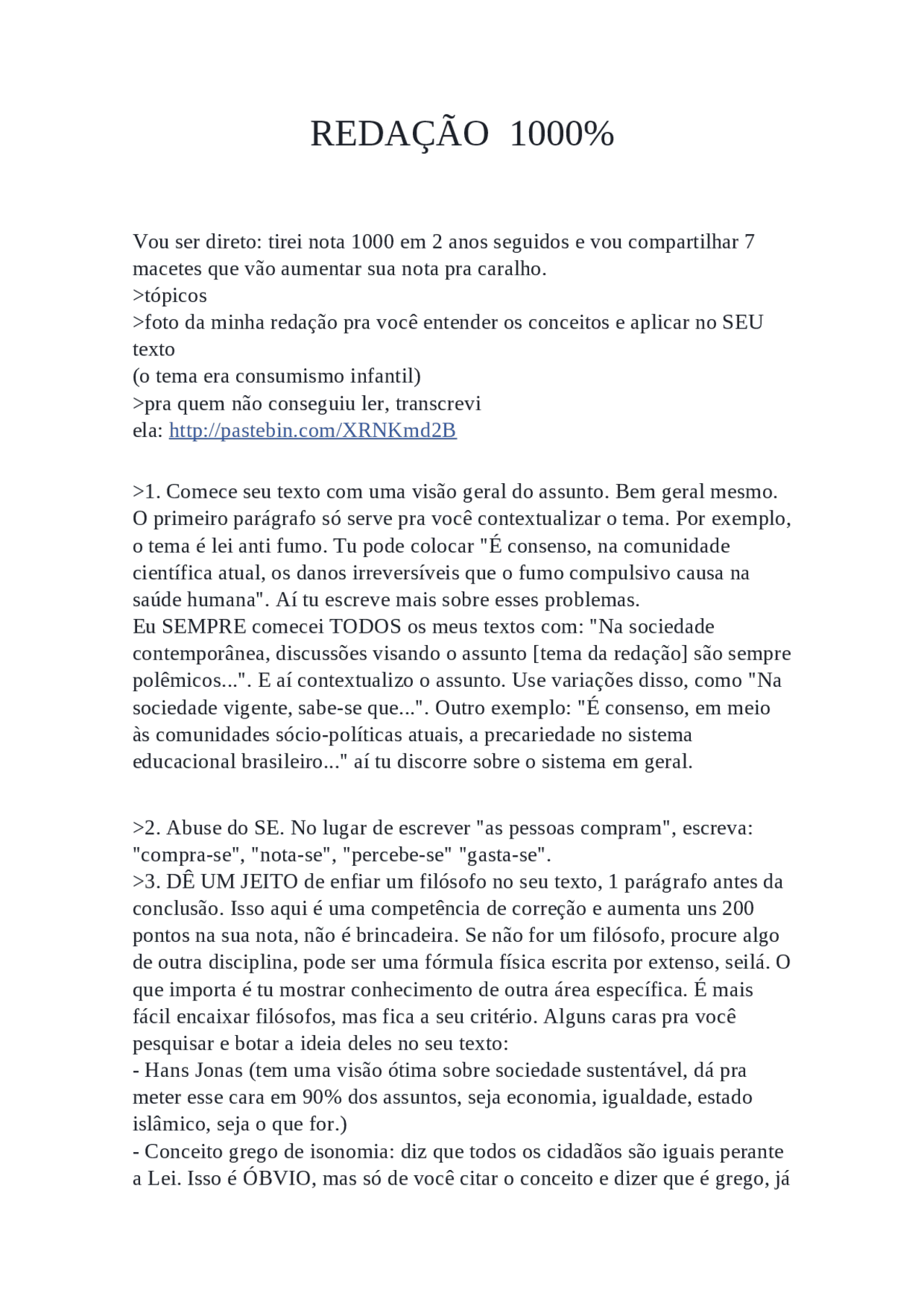 Redação Dicas Para Se Dar Bem Docsity